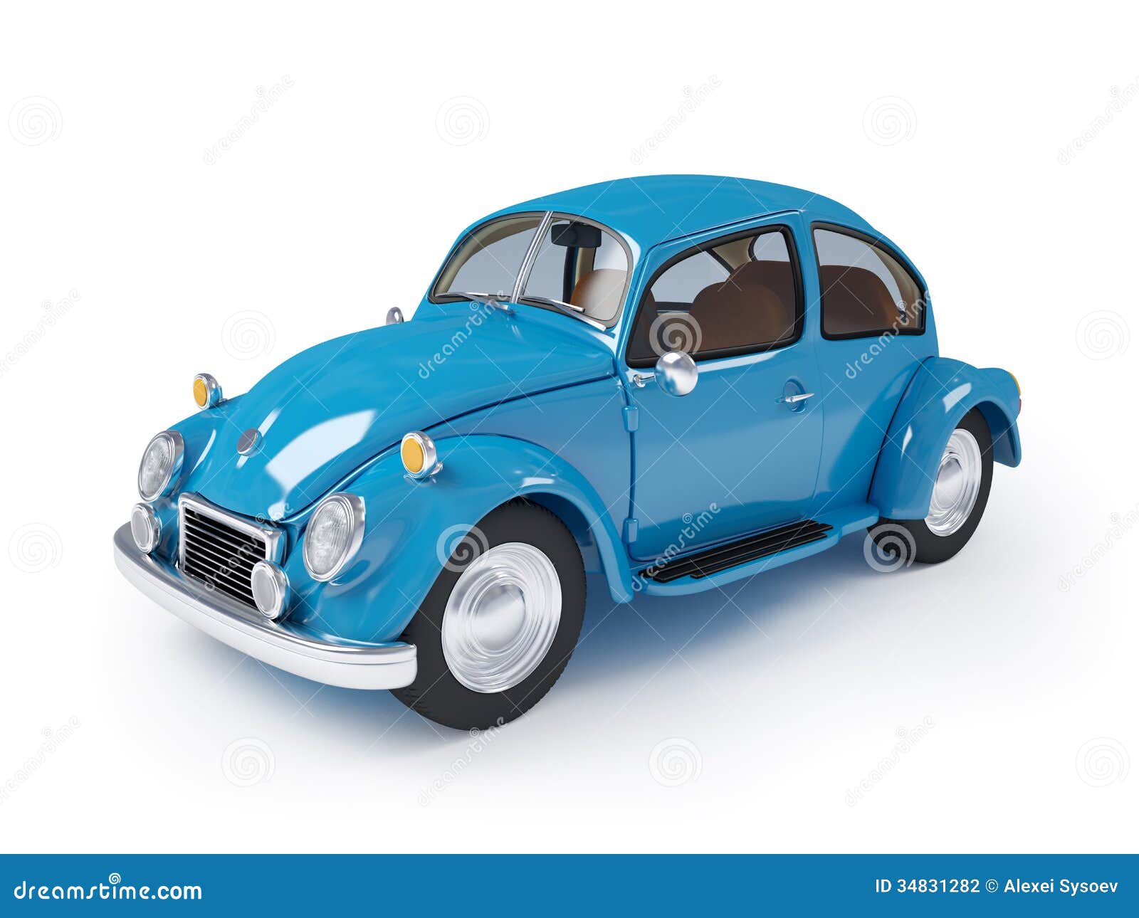 Retro blue car stock illustration. Illustration of transport - 34831282