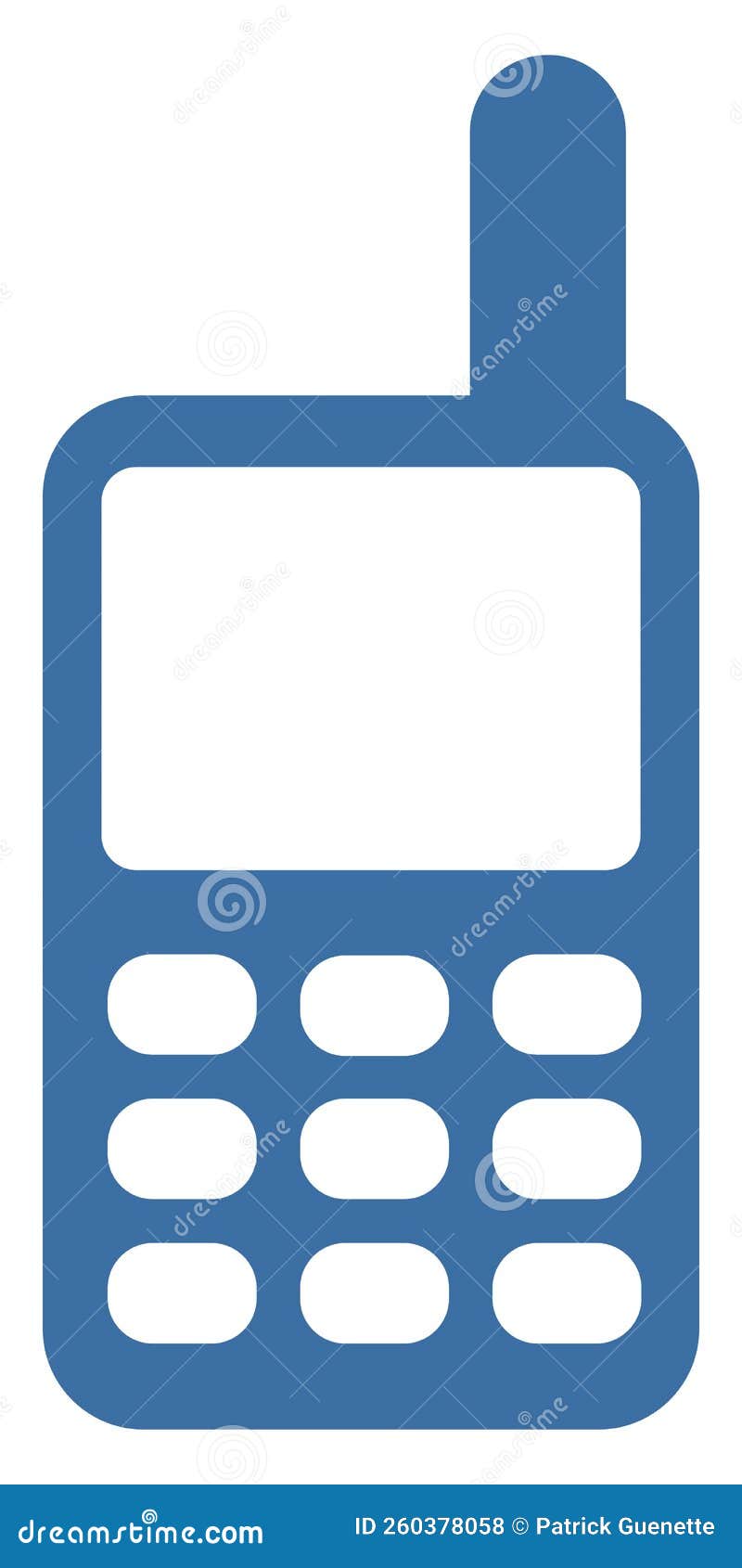 Retro blue cellphone, icon stock vector. Illustration of white - 260378058