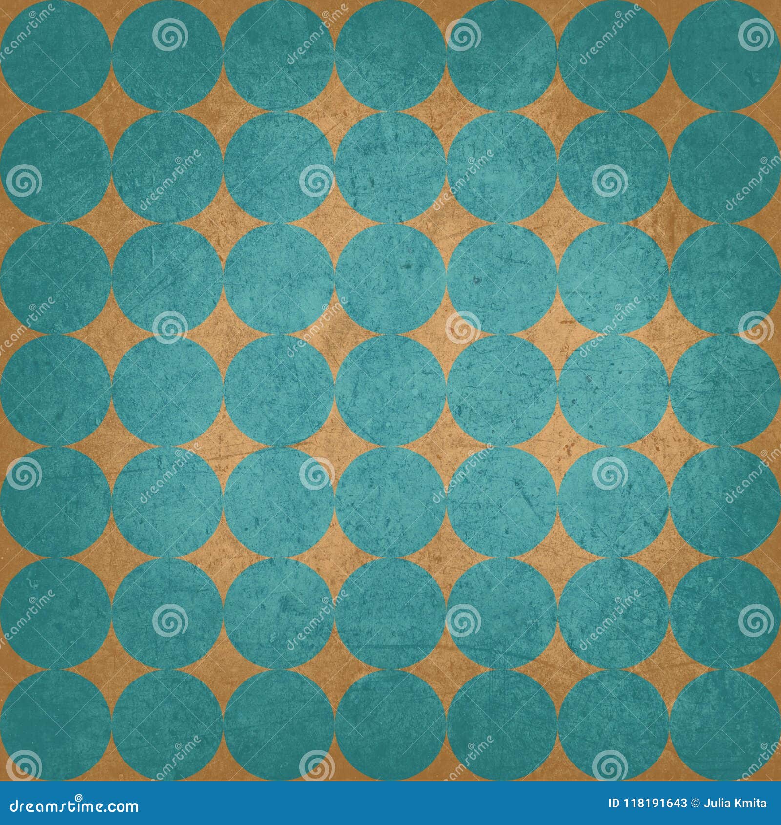 Retro Blue Dots Pattern on Orange Background Stock Illustration ...