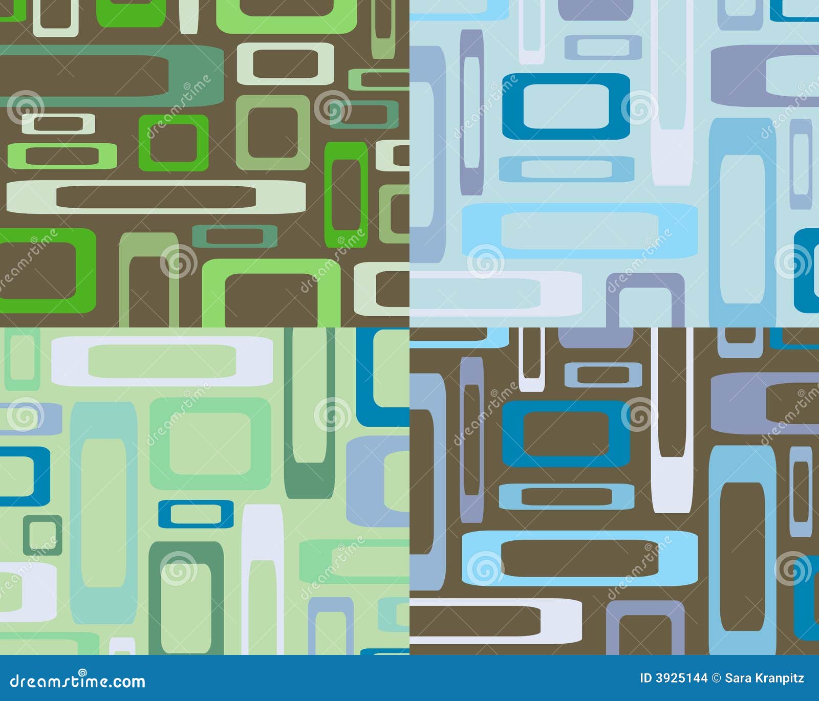 Retro Blue and Green Rectangles Background Stock Illustration ...