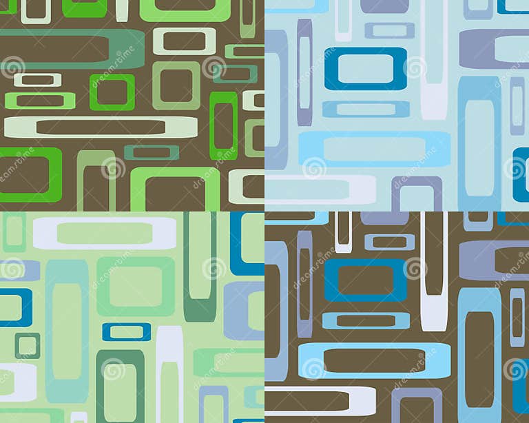 Retro Blue and Green Rectangles Background Stock Illustration ...