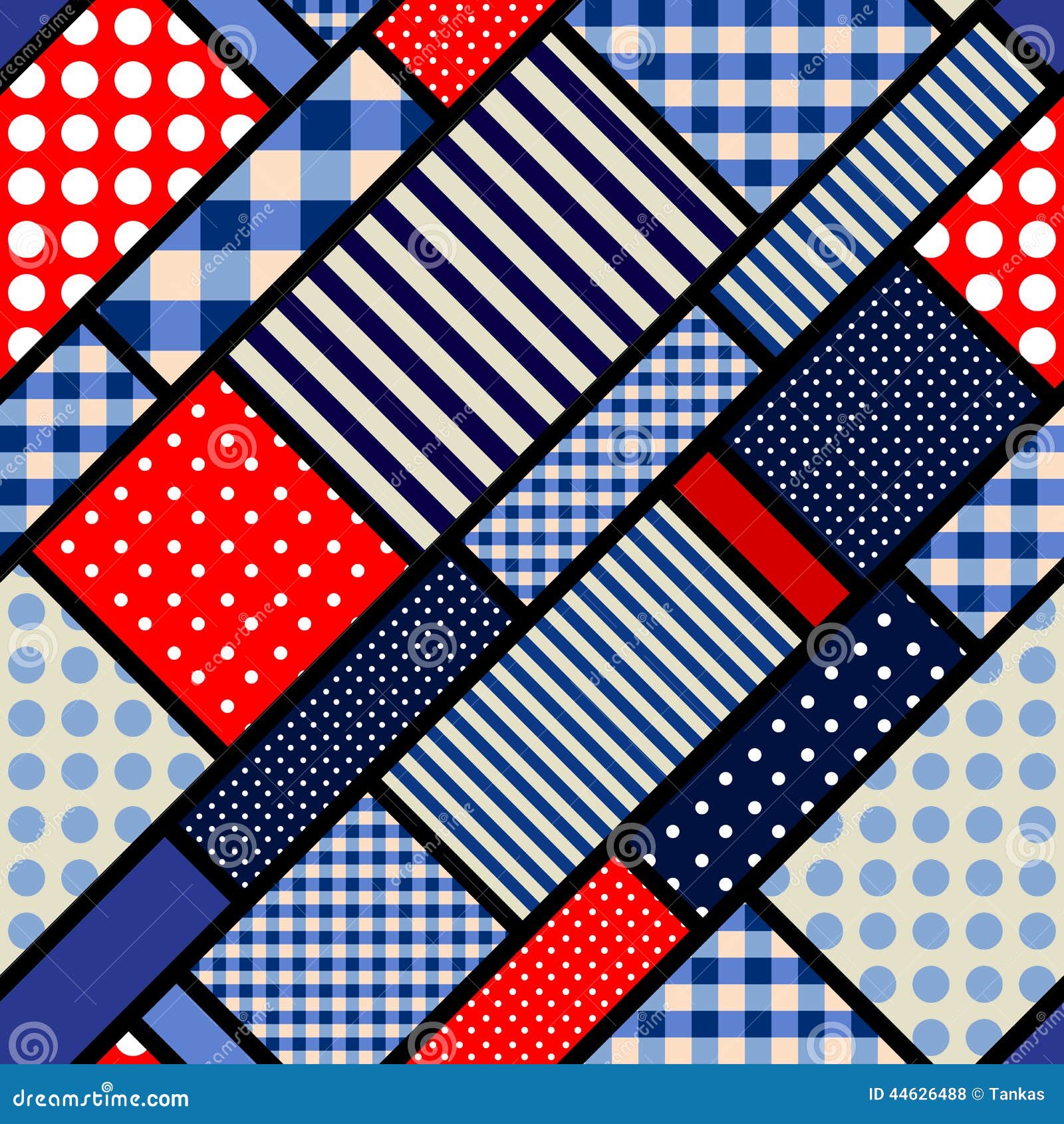 Retro blue pattern. stock vector. Illustration of seamless - 44626488