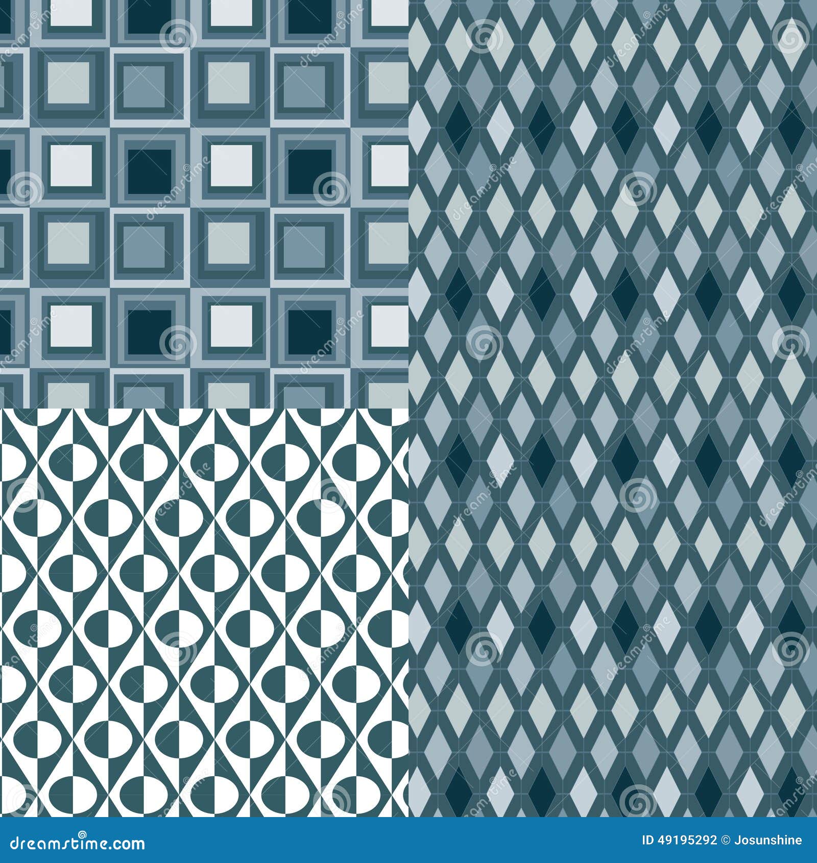 3 Retro BLUE Patterns Vector Stock Illustration - Illustration of ...