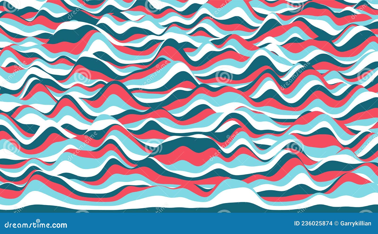 Retro Blue and Red Stripes Distorted Backdrop. Procedural Vintage ...