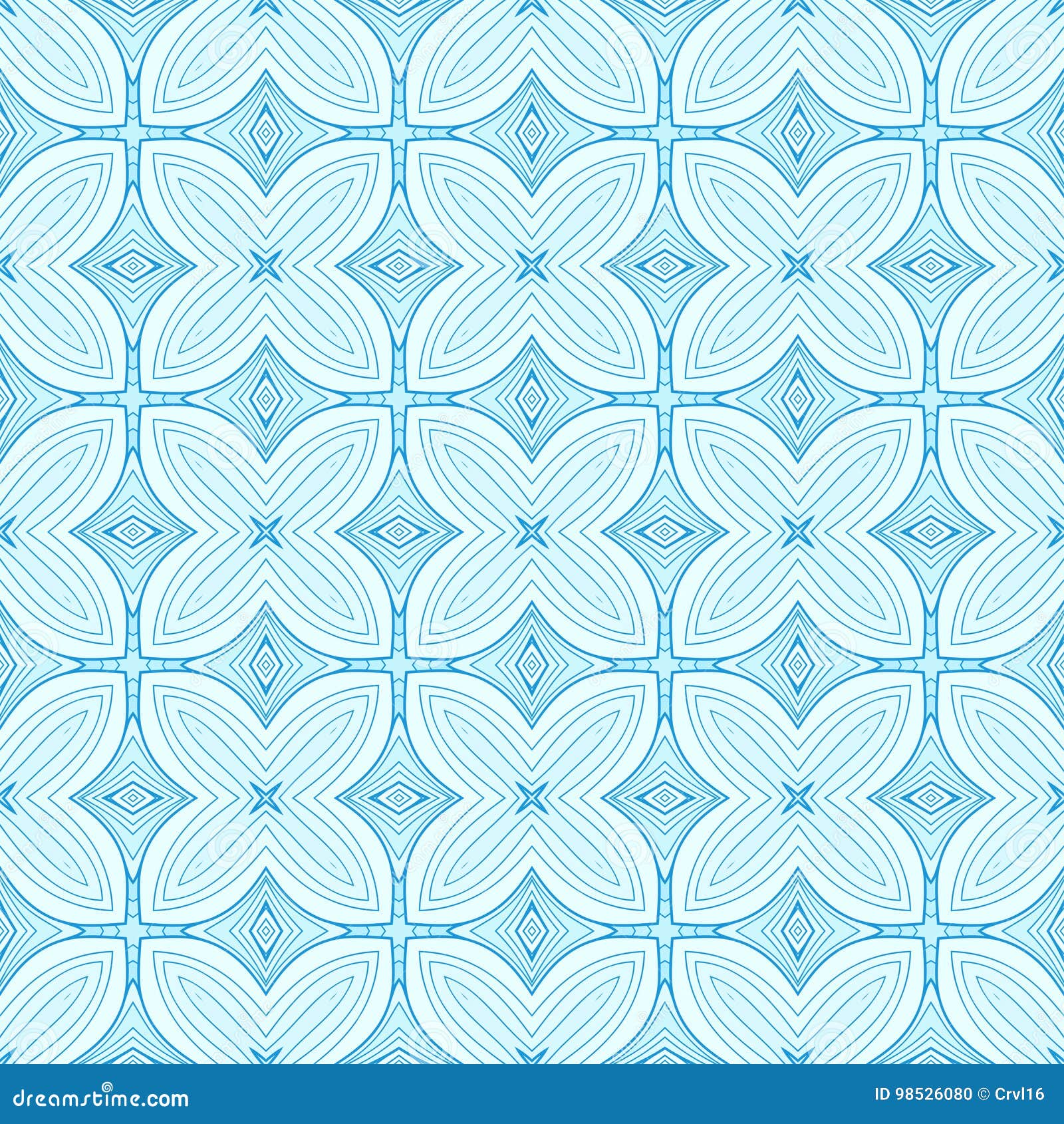 Retro Blue Seamless Vector Wallpaper Stock Vector - Illustration of ...