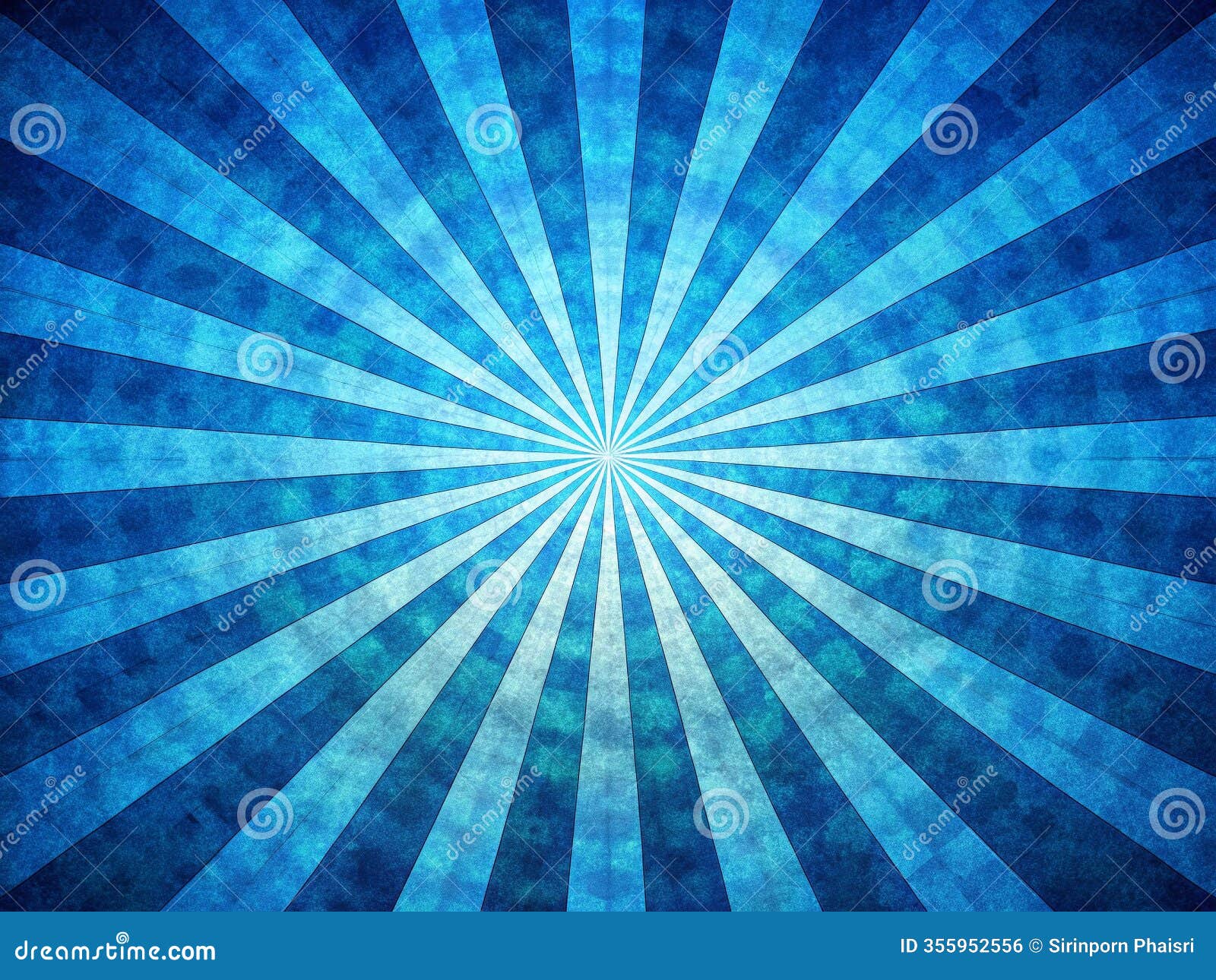 Retro Blue Sunburst Background with Geometric Square Pattern a Vintage ...