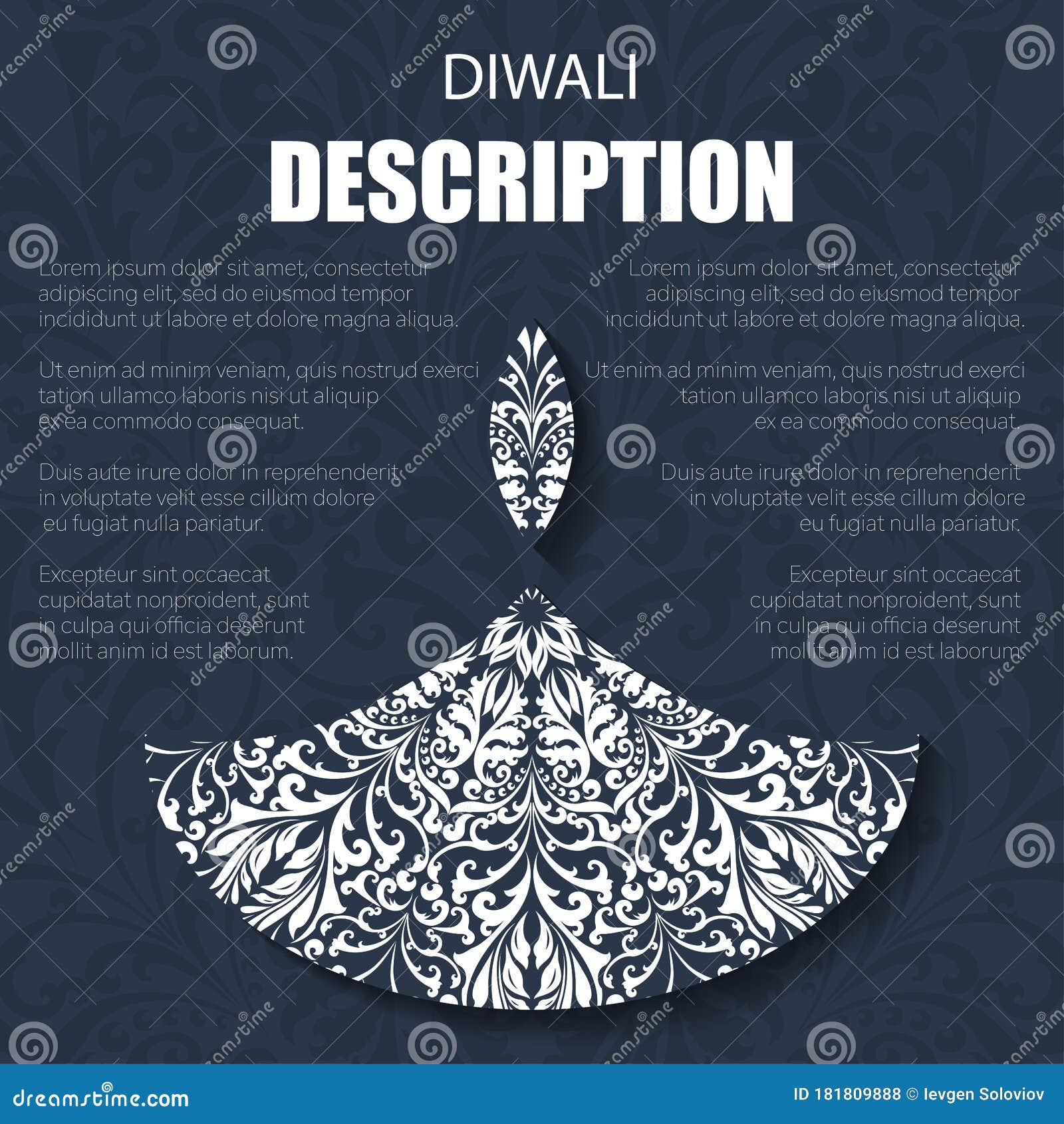 Retro Boho Floral Pattern Diwali Stock Vector - Illustration of diwali ...