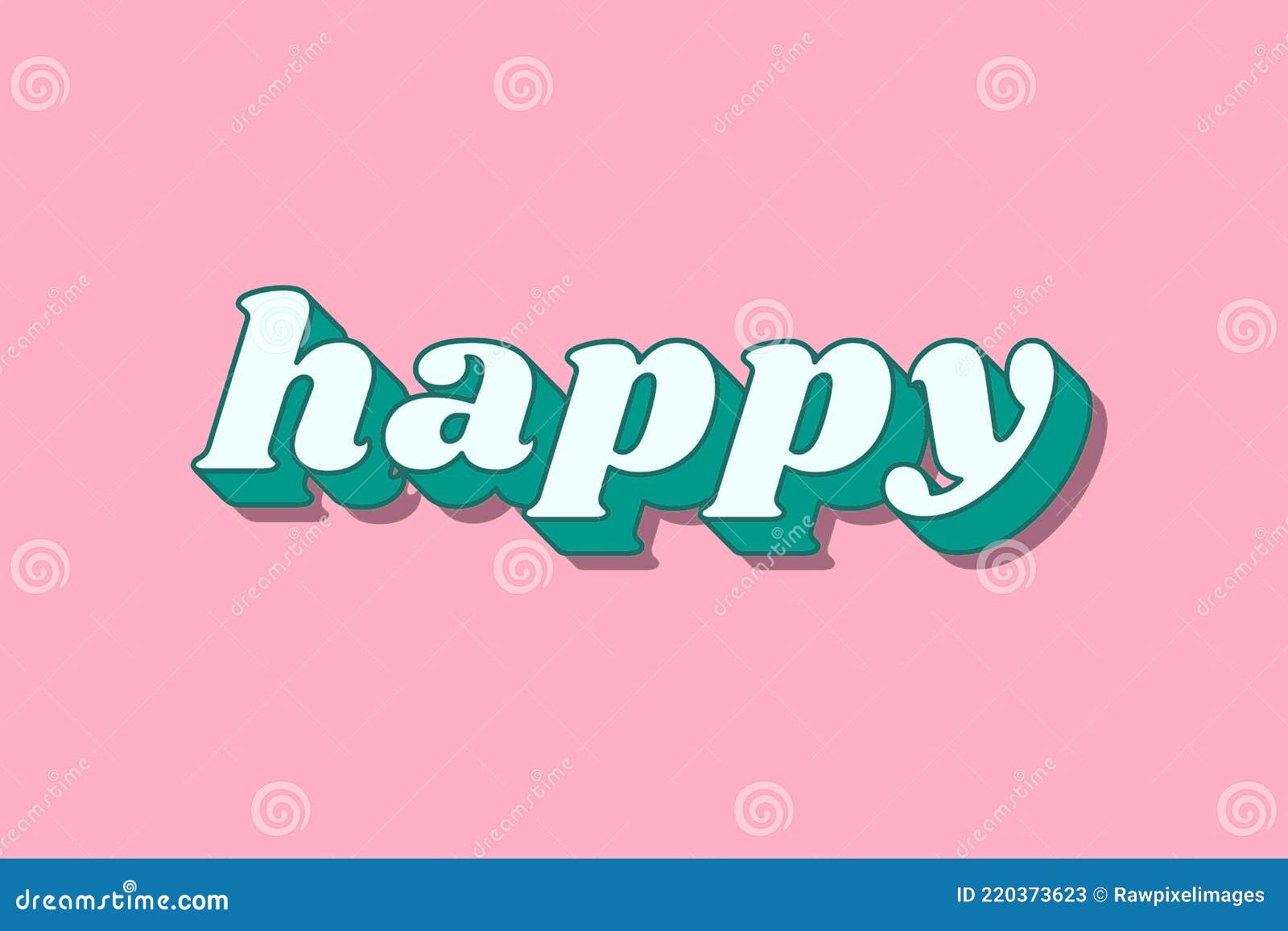 Retro Bold Font Happy Text Shadow Typography Stock Illustration ...