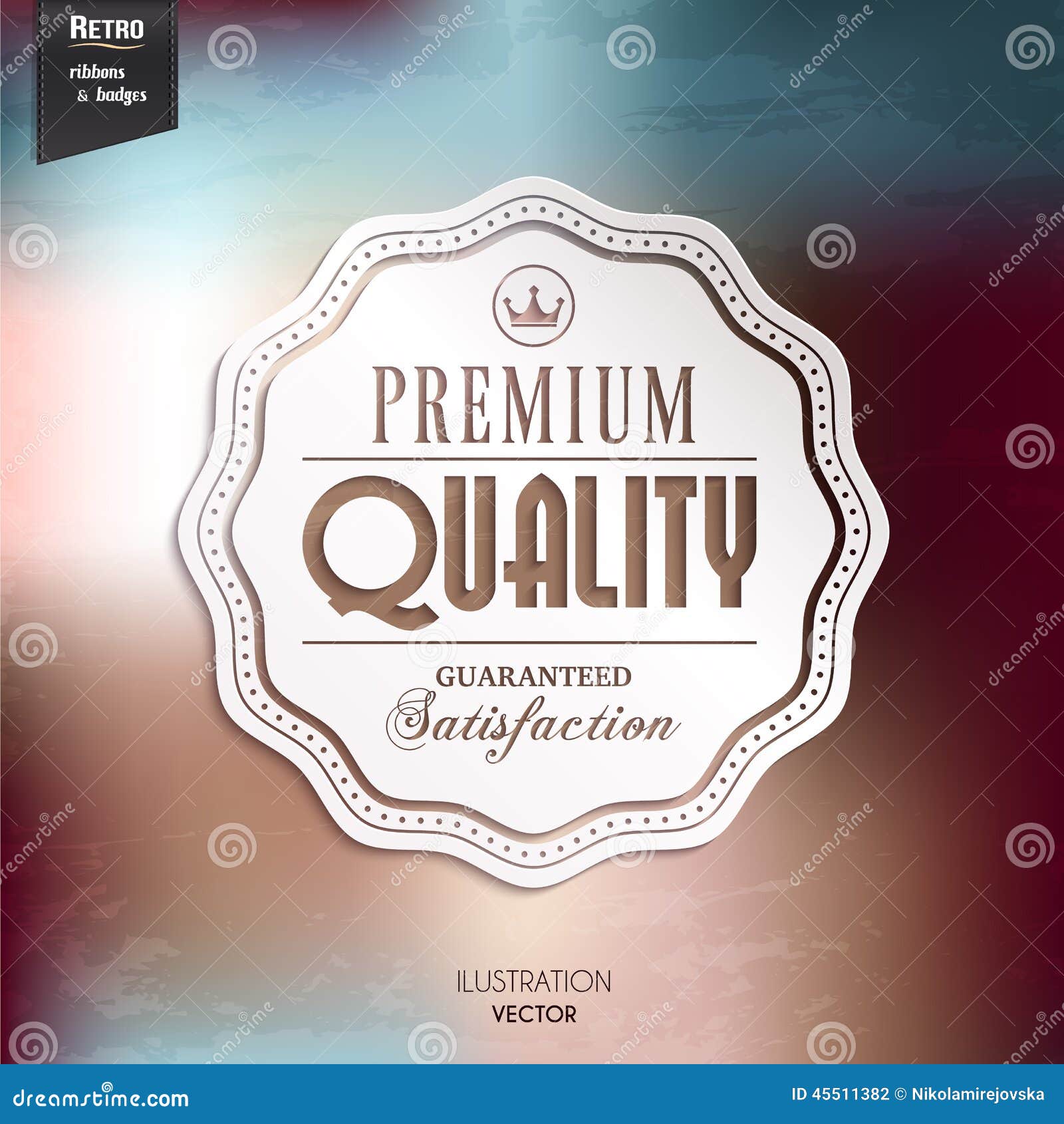 Retro Bollo, Autoadesivo, Etichetta, Etichetta, Distintivo Su Colore ...