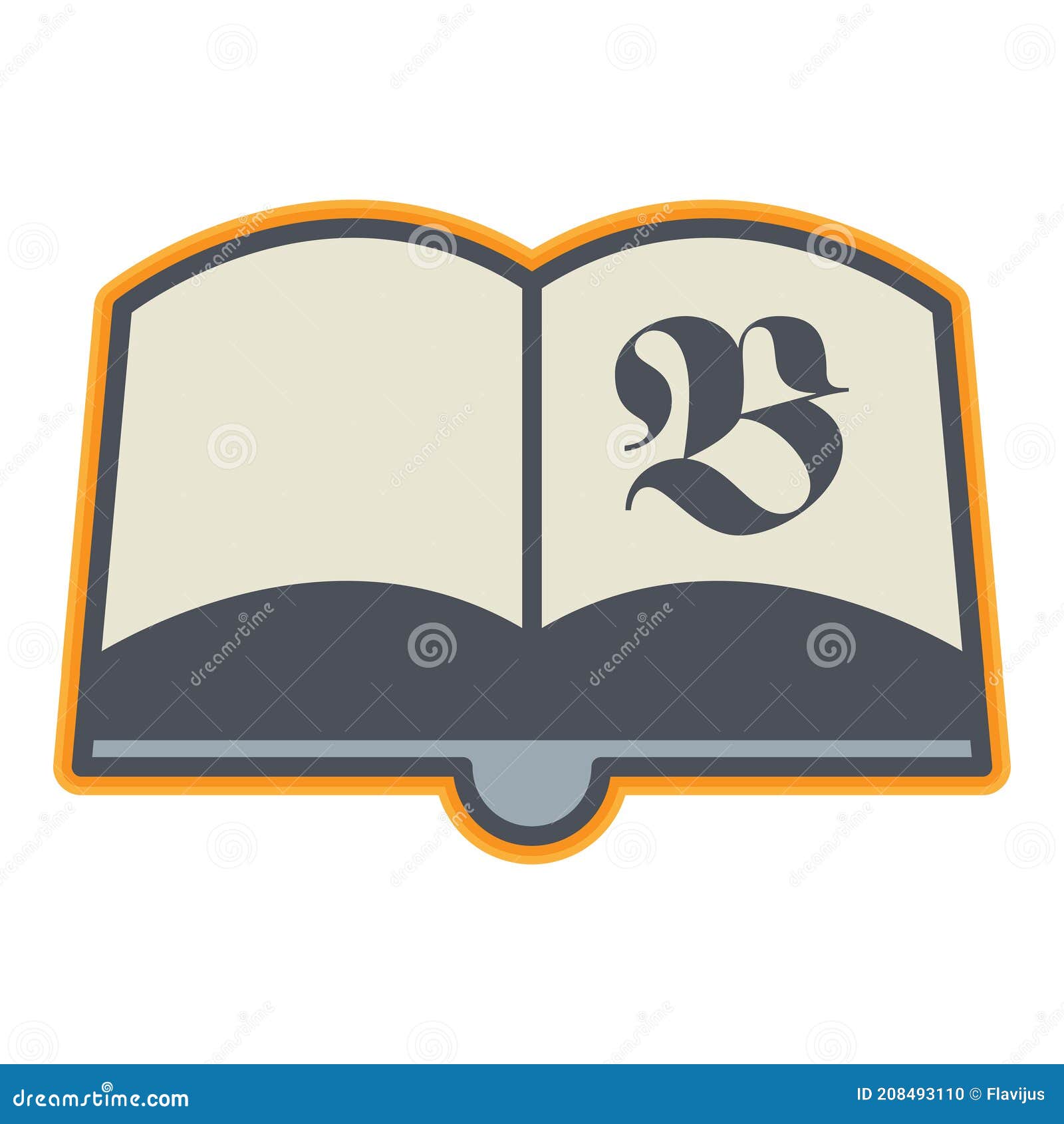 Retro book icon or sign stock vector. Illustration of blank - 208493110