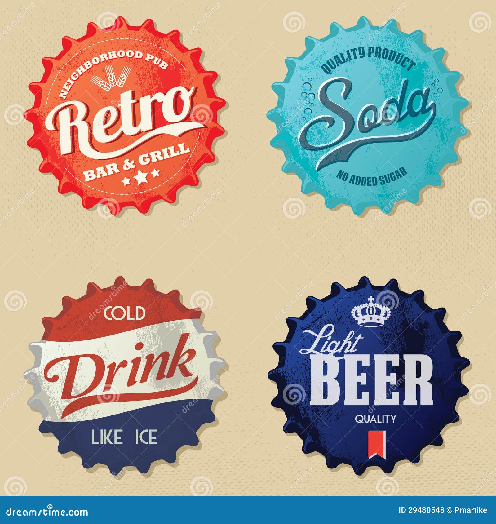 Retro bottle cap Design stock vector. Illustration of faded - 29480548