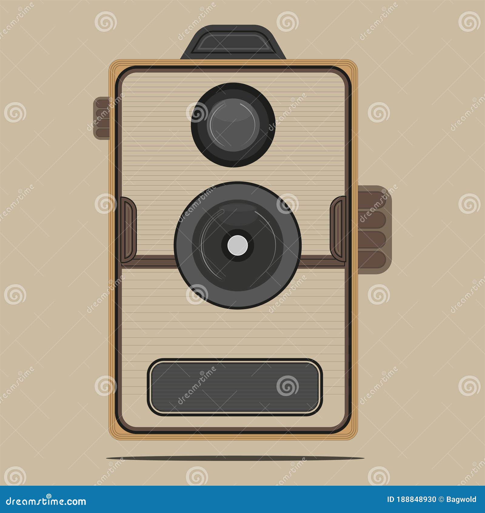 Retro Box Camera Vector Drawing on a Light Background Stock Vector ...
