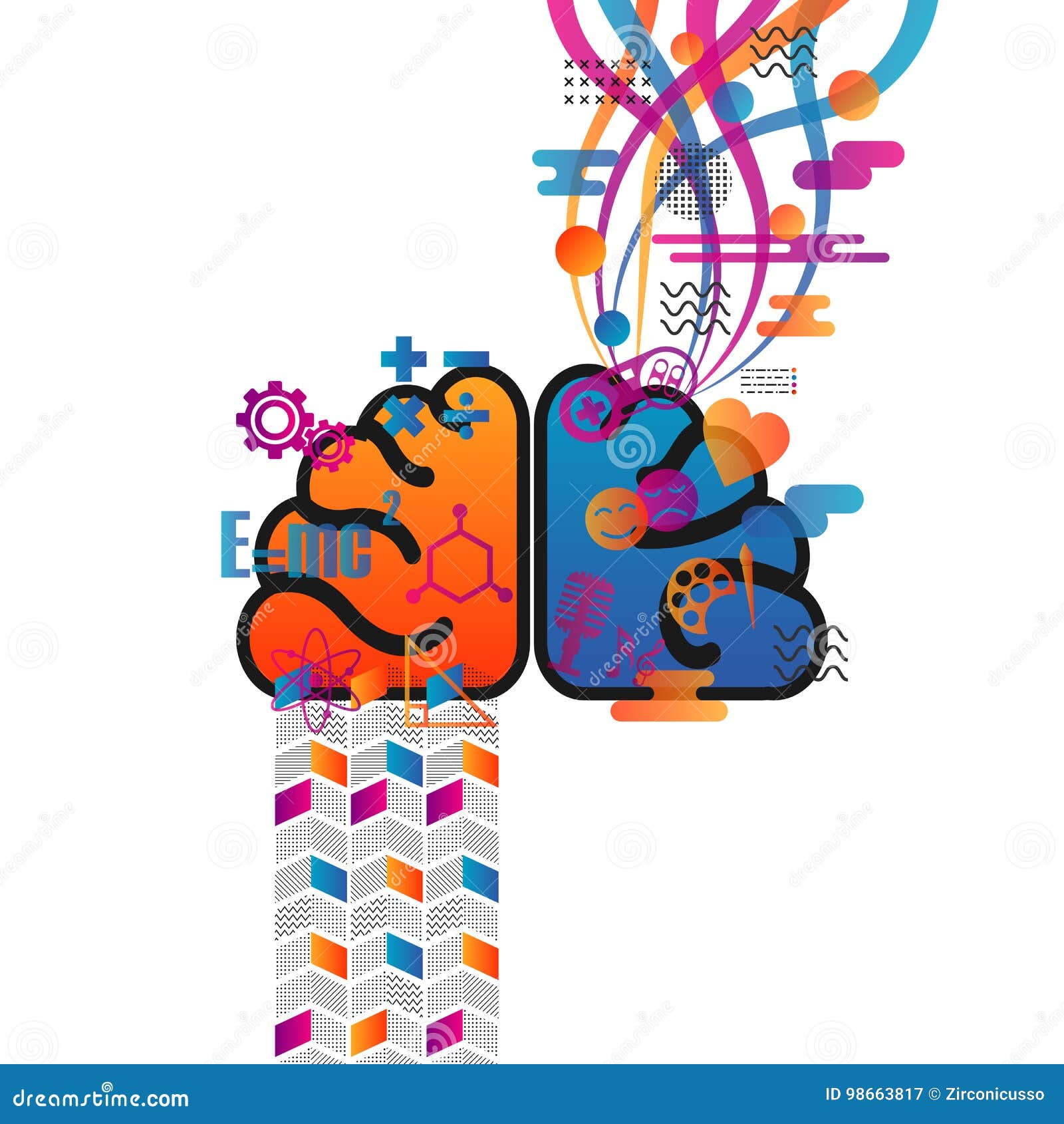 Retro TV With Brain Sketch Stock Photography | CartoonDealer.com #101413196