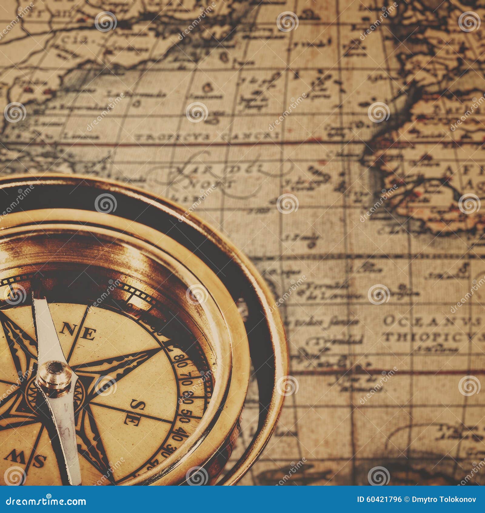 Old Compass Over Map Stock Photography | CartoonDealer.com #22383848
