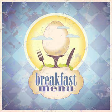 Retro Breakfast Menu Card Design. Stock Illustration - Illustration of ...