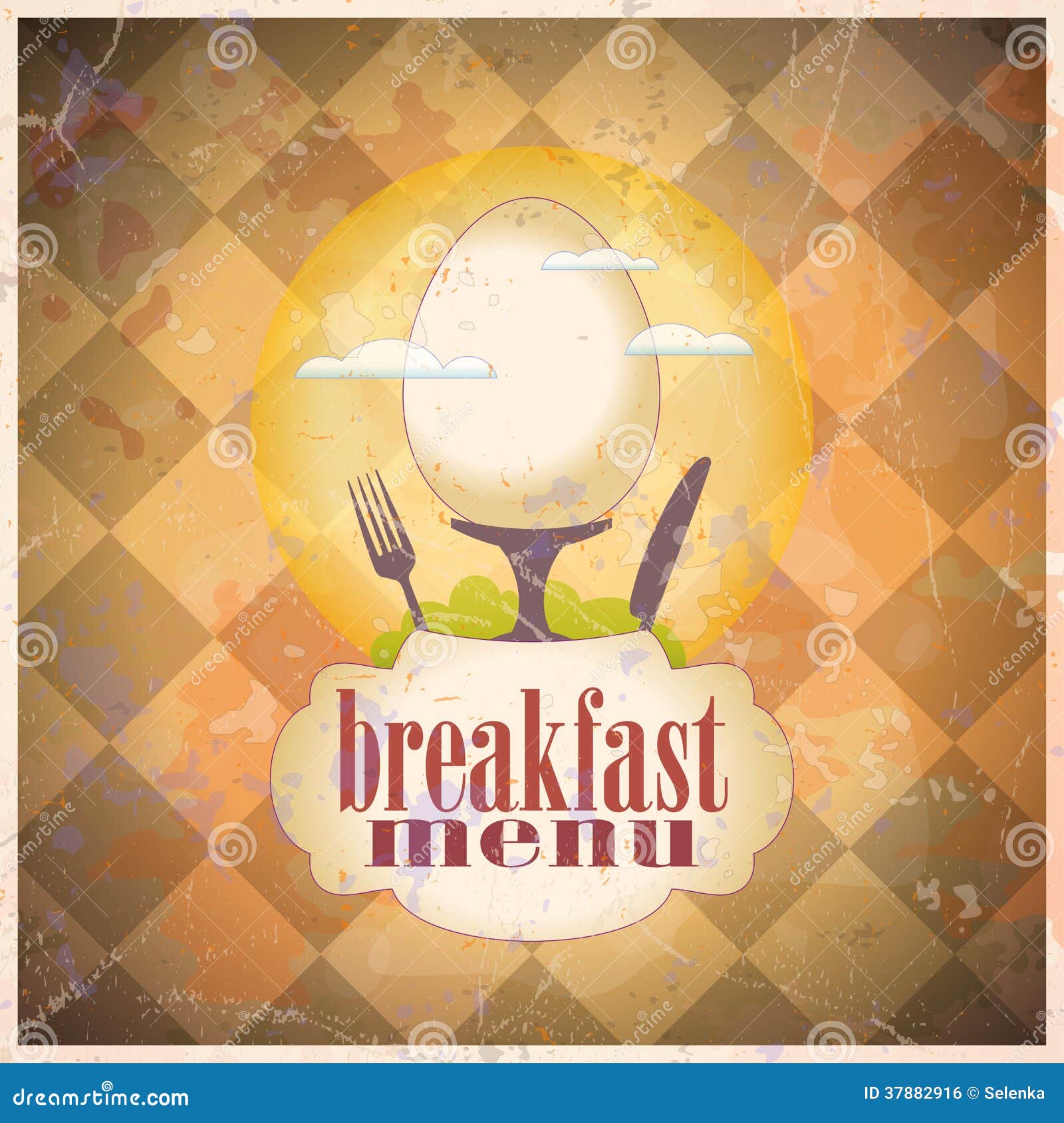 Retro Breakfast Menu Card Design. Royalty-Free Stock Photography ...