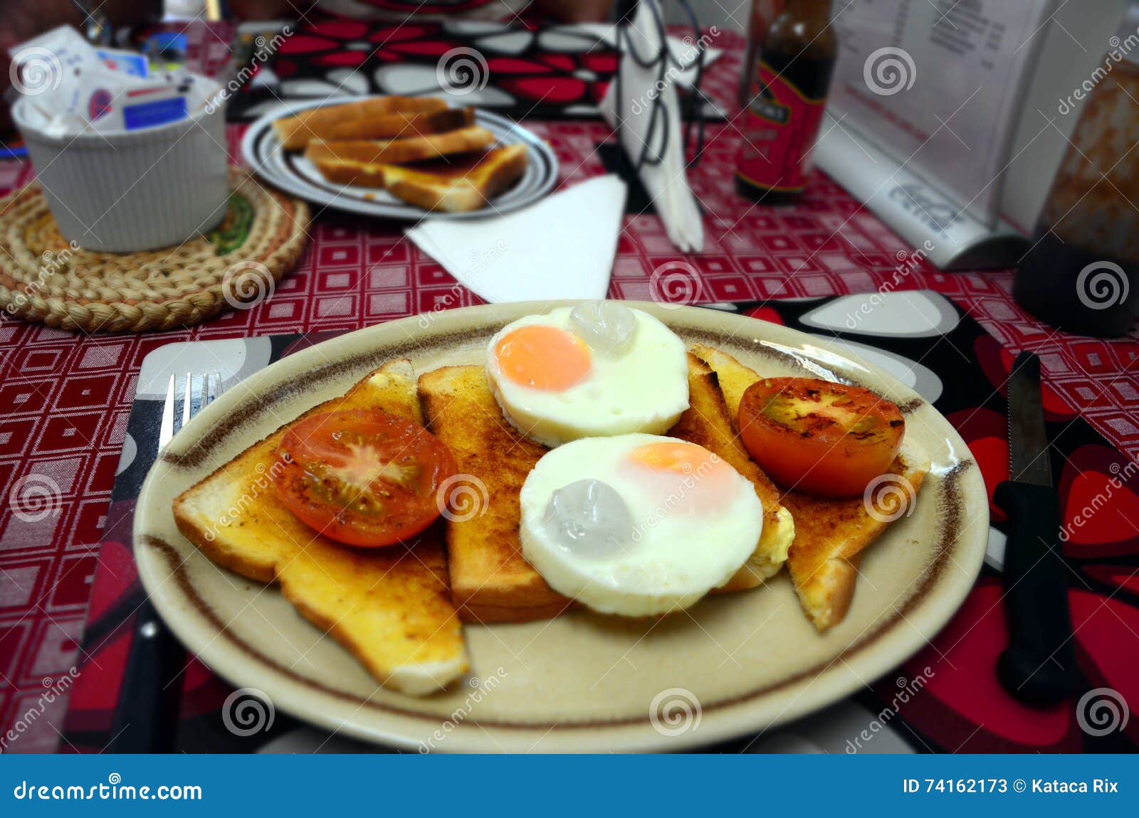 Retro Breakfast in an Old Cafe Stock Image - Image of bread, table ...