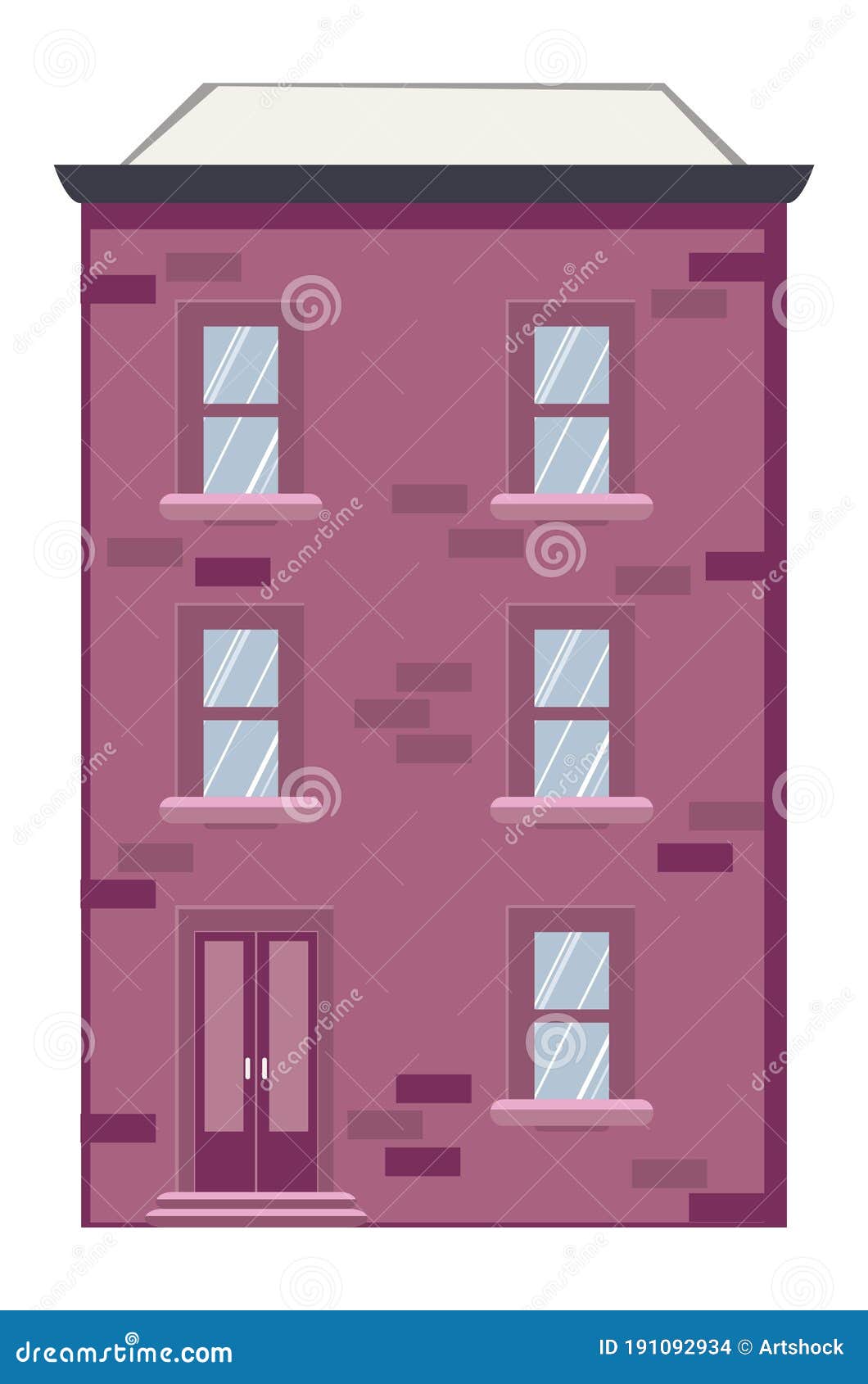 Retro brick house stock vector. Illustration of roof - 191092934