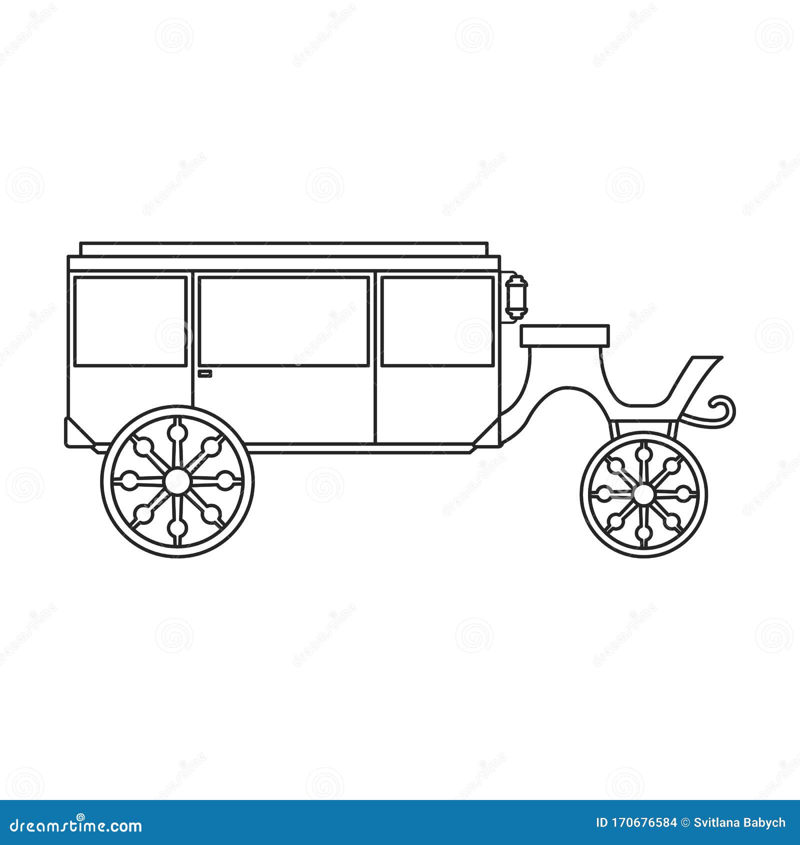 Retro Brougham Vector Icon.Outline, Line Vector Icon Retro Brougham ...