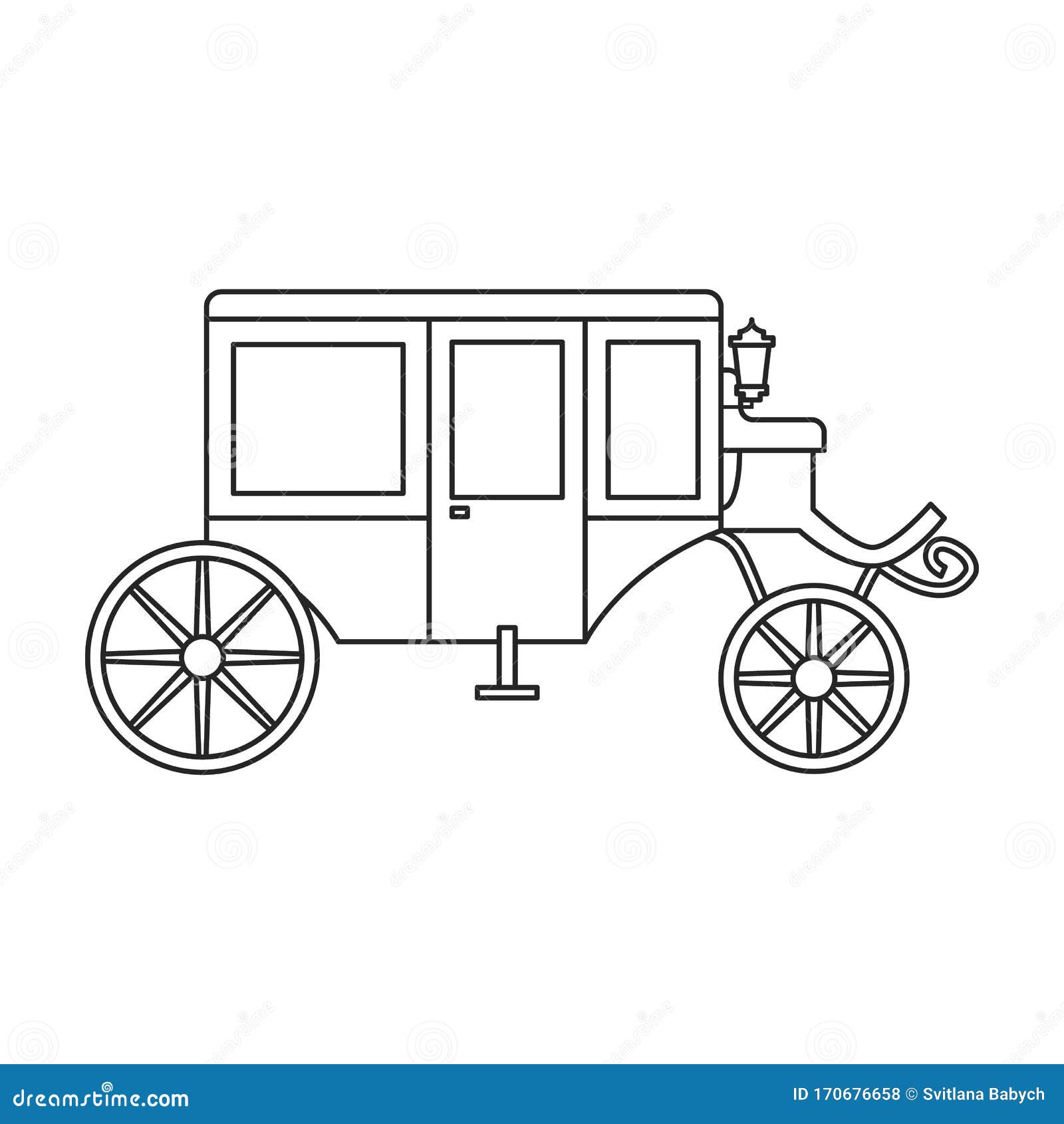 Retro Brougham Vector Icon.Outline, Line Vector Icon Retro Brougham ...