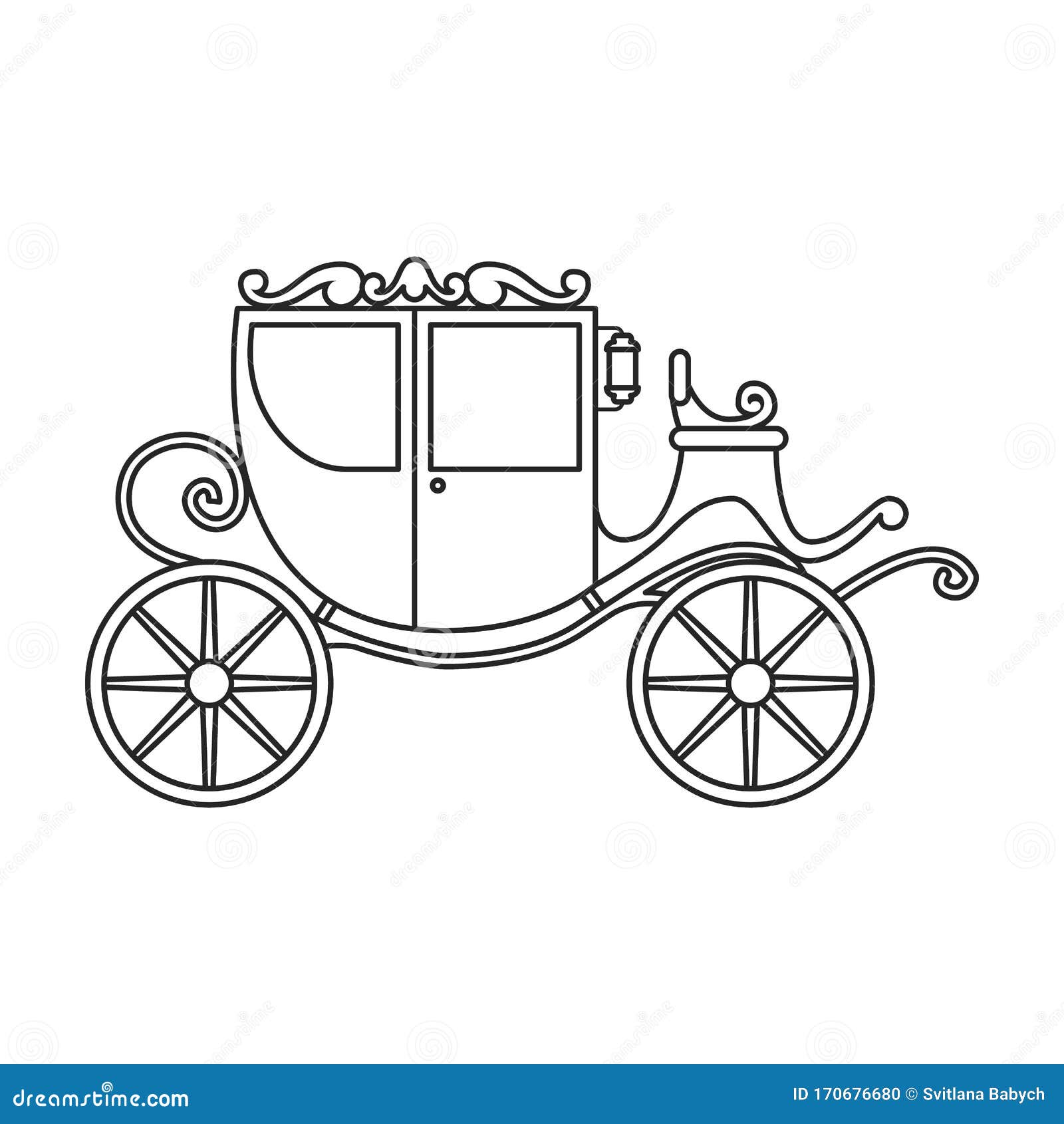Retro Brougham Vector Icon.Outline, Line Vector Icon Retro Brougham ...
