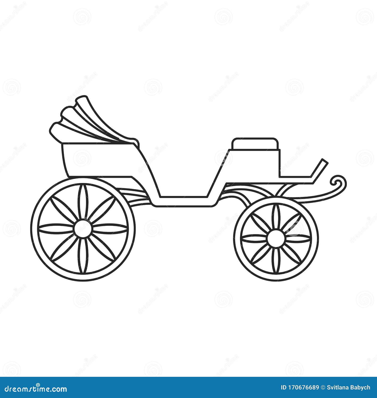 Retro Brougham Vector Icon.Outline, Line Vector Icon Retro Brougham ...