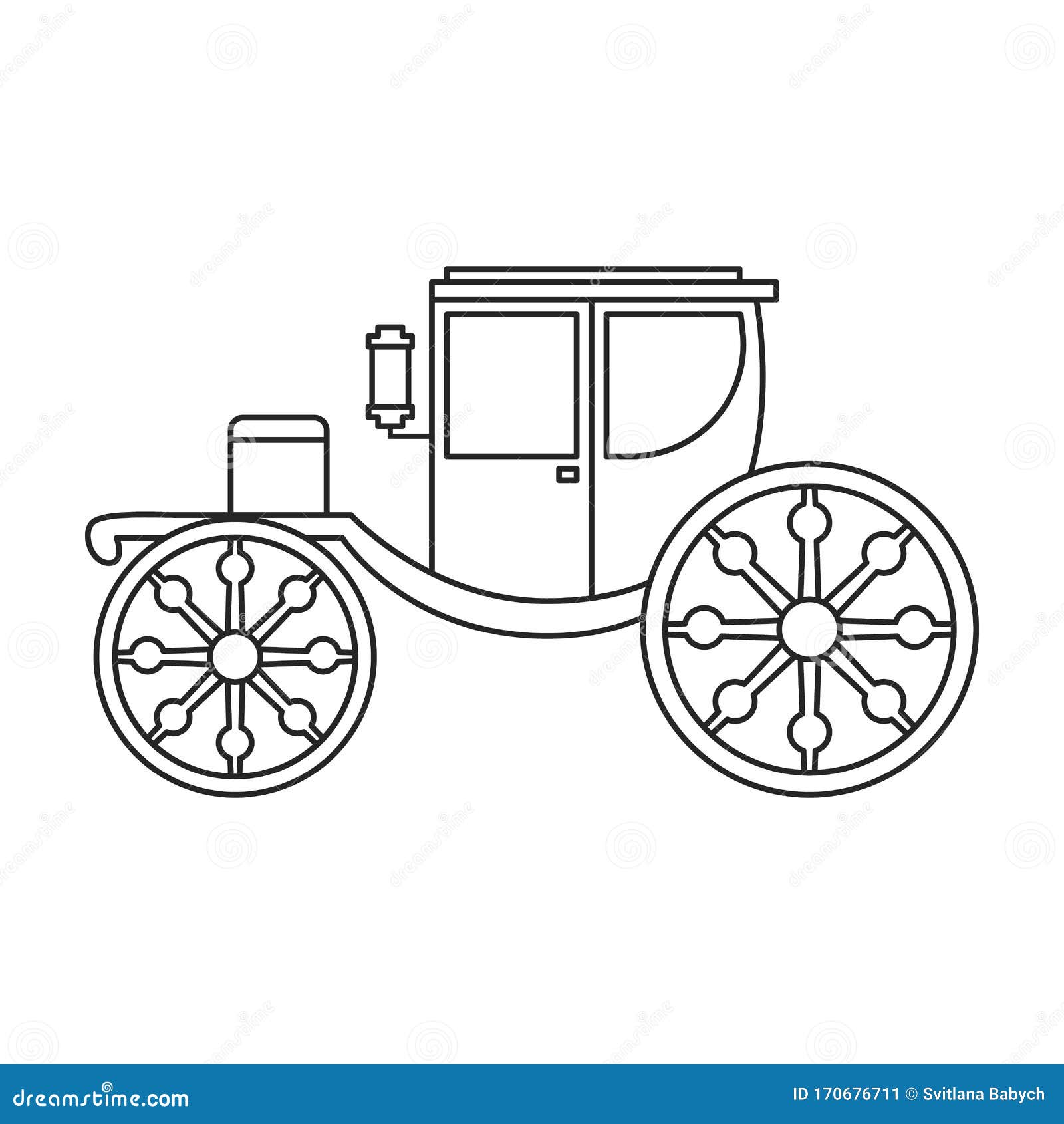 Retro Brougham Vector Icon.Outline, Line Vector Icon Retro Brougham ...