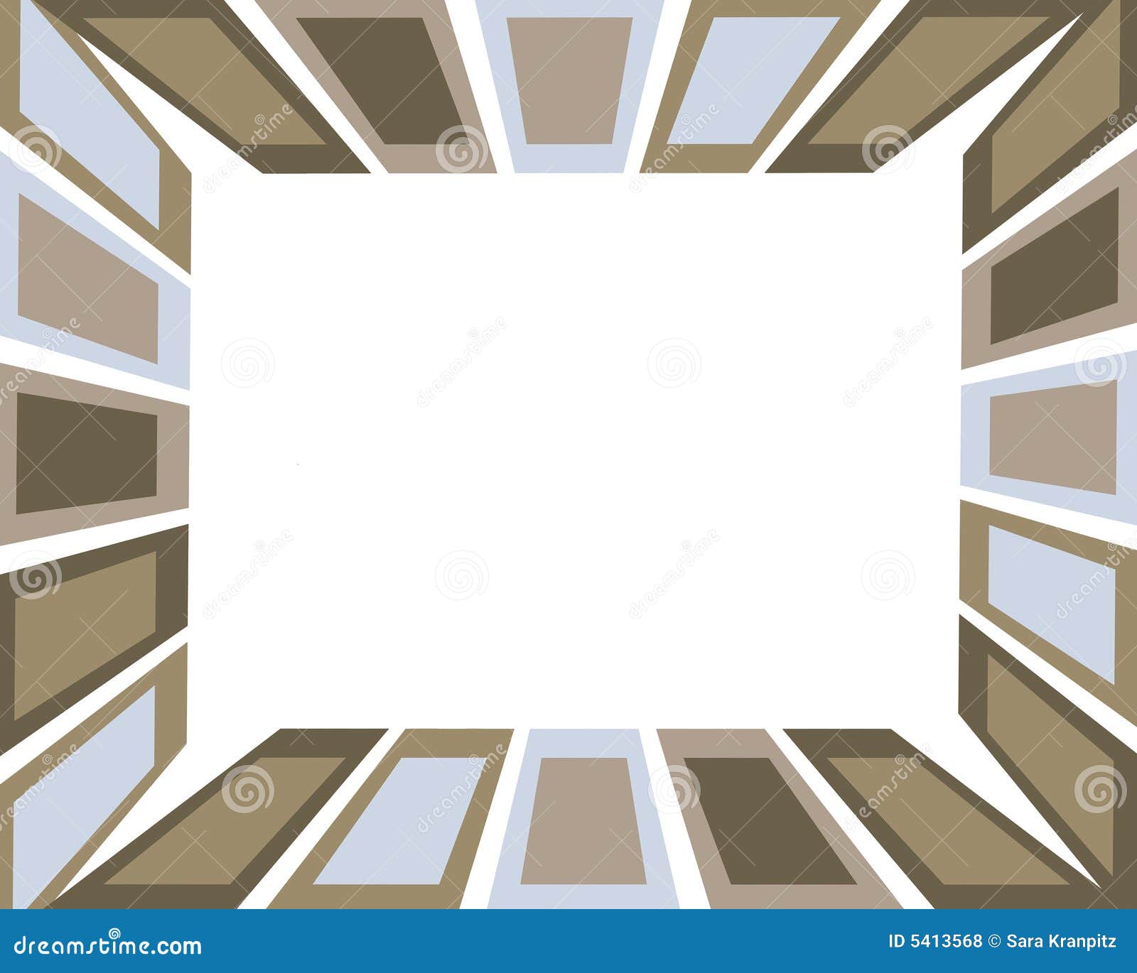 Retro Brown and Blue Box Border Stock Illustration - Illustration of ...