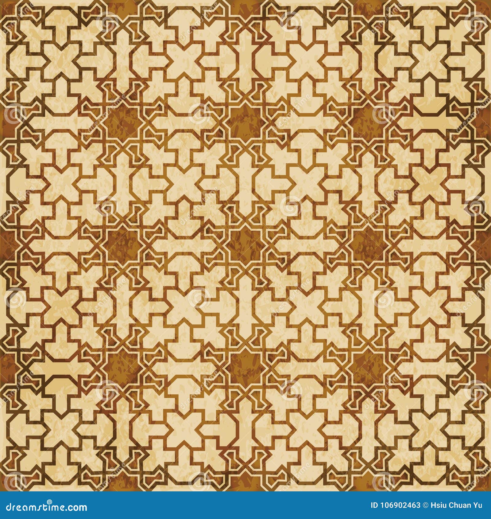 Retro Brown Islam Seamless Geometry Pattern Background Eastern Style ...