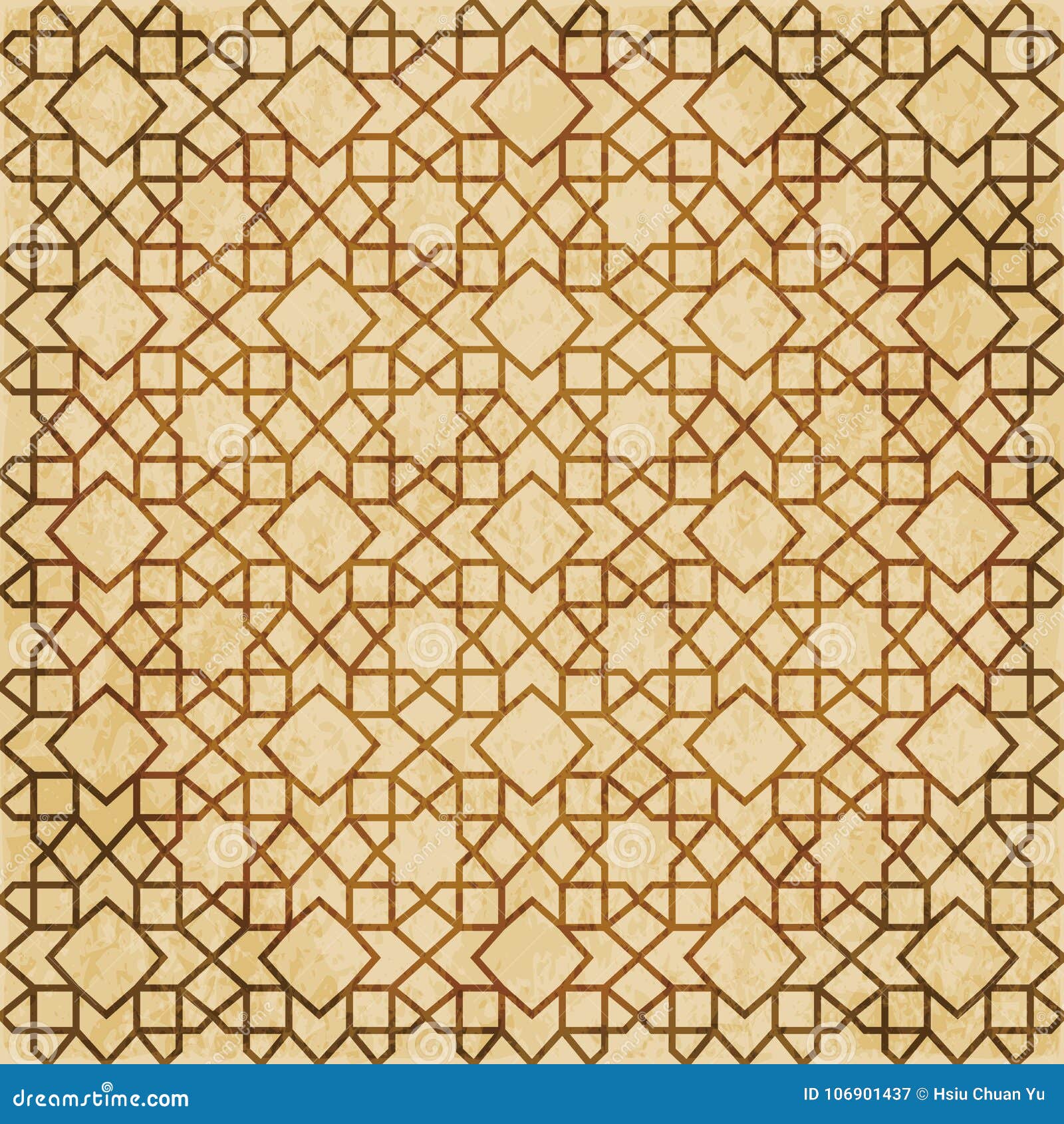 Retro Brown Islam Seamless Geometry Pattern Background Eastern Style ...