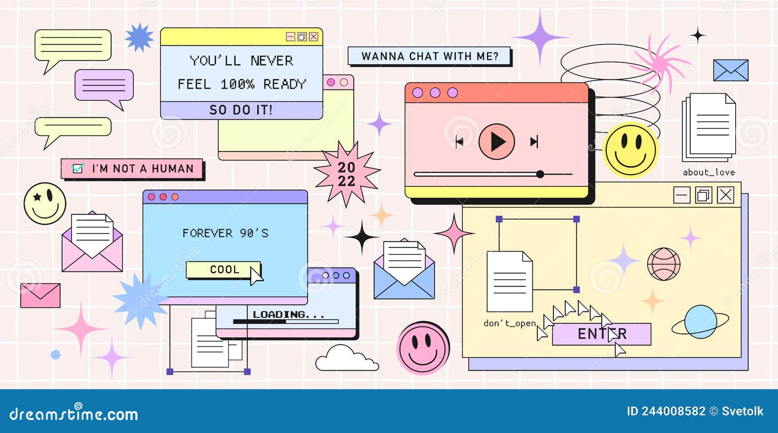 Vaporwave Computer. Retro Pc On Synthwave Classic Monitor And Retrowave ...