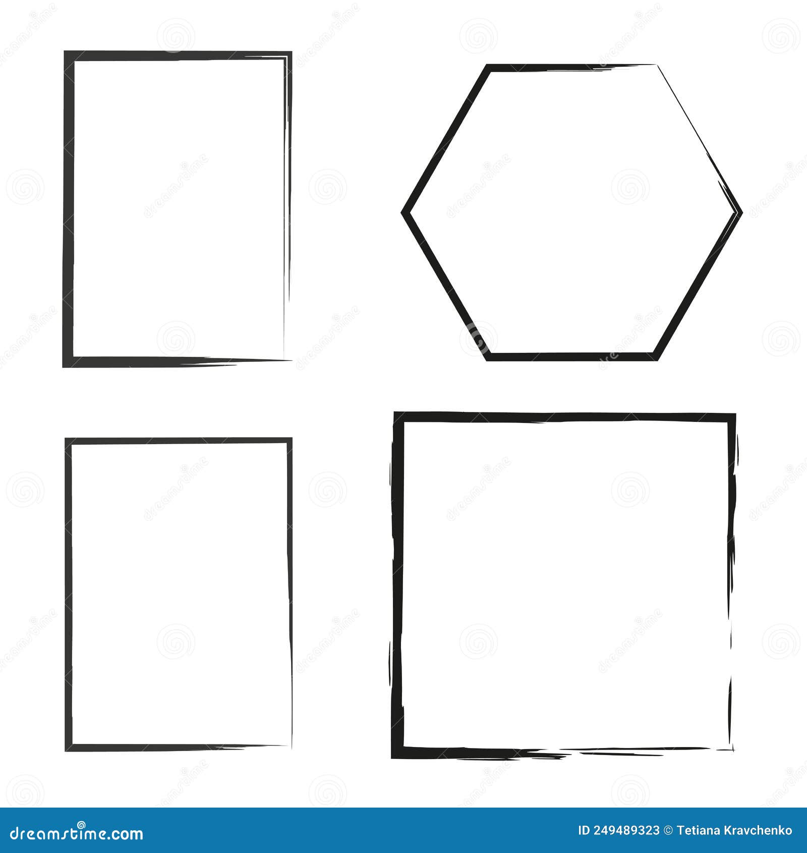 Retro Brush Frame. Edge Frame. Brush Texture. Old Design. Vector ...