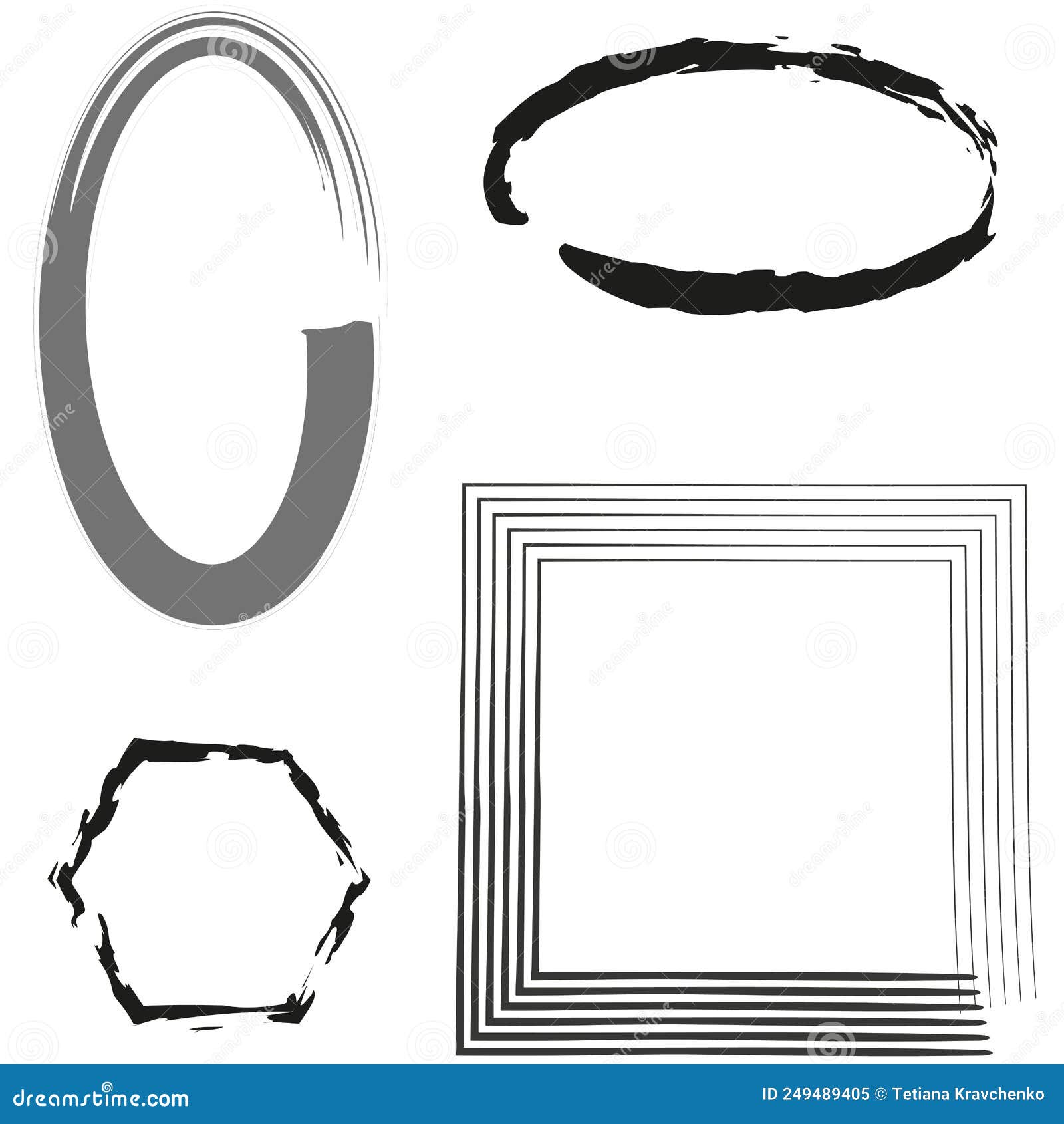 Retro Brush Frame. Edge Frame. Brush Texture. Old Design. Vector ...