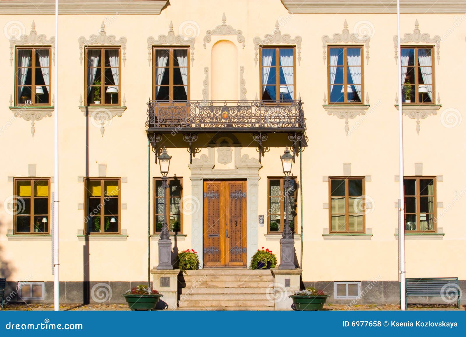 Retro building facade stock photo. Image of estate, building - 6977658