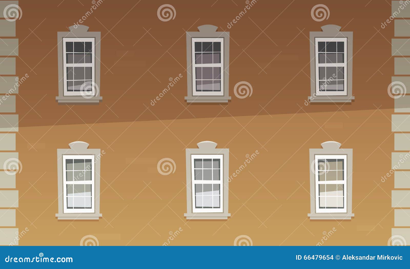 Retro Building Facade stock vector. Illustration of architecture - 66479654