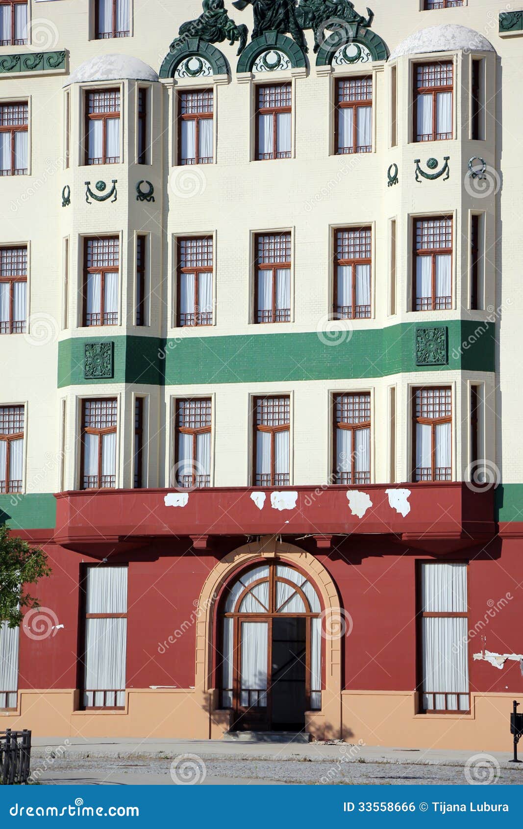 Retro building facade stock photo. Image of window, city - 33558666