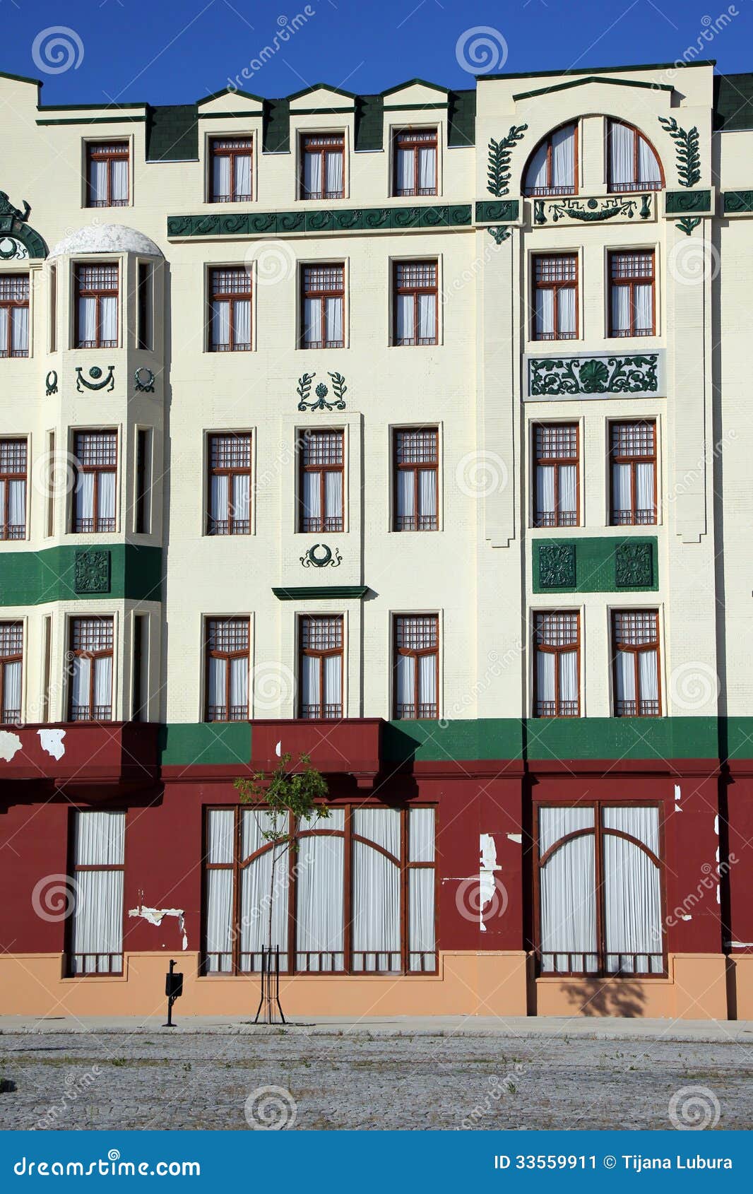 Retro building facade stock image. Image of city, europe - 33559911
