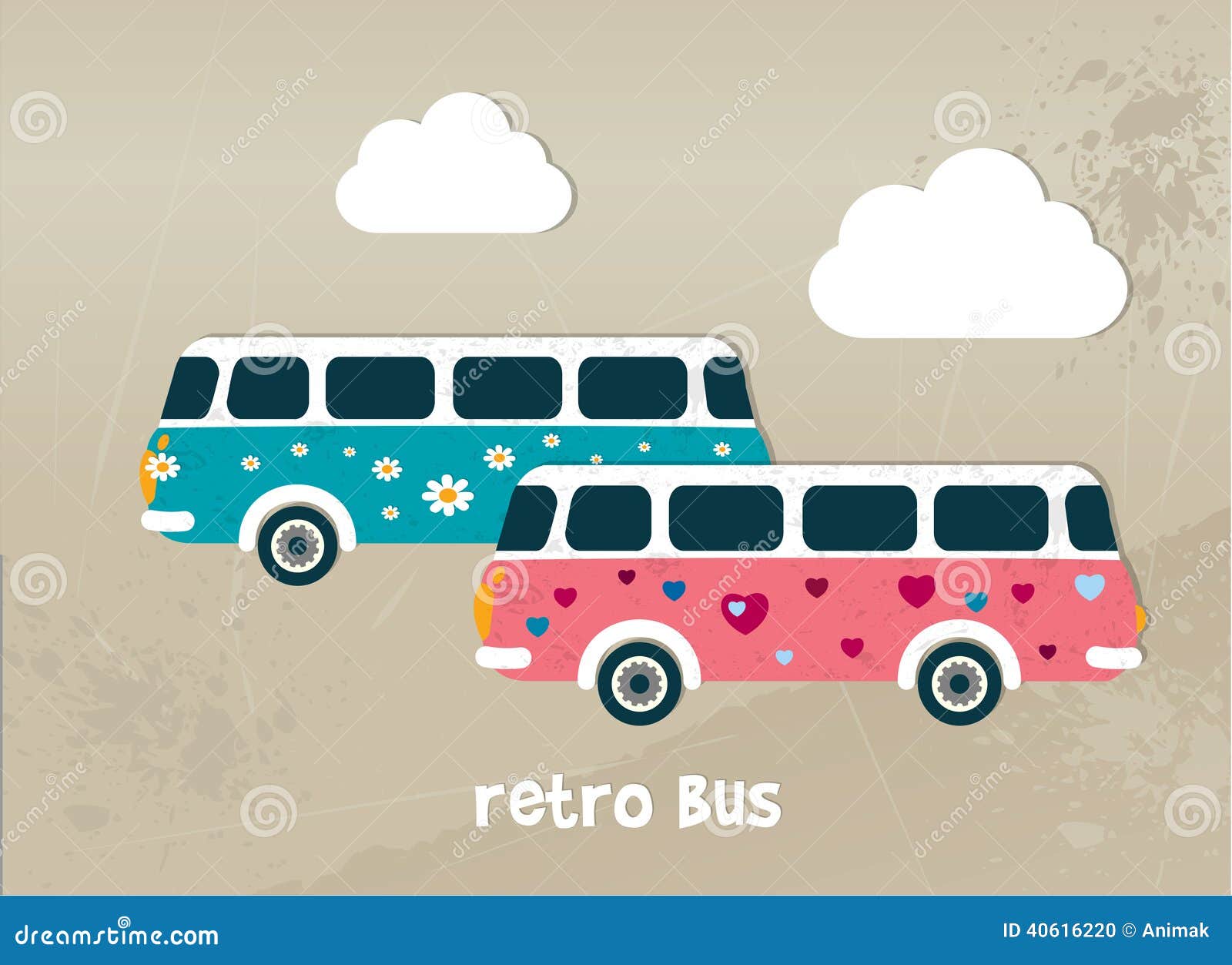 Retro bus concept. stock vector. Illustration of color - 40616220