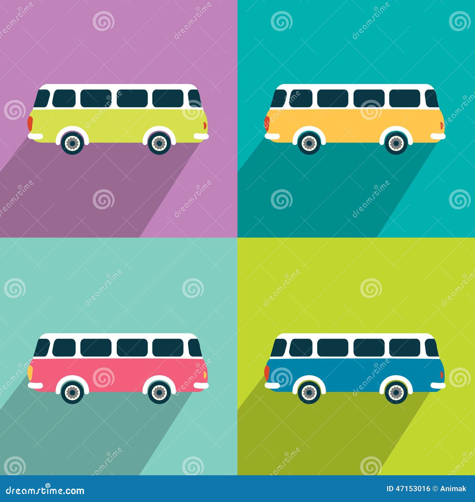 Retro Bus Concept Paper Vintage Card. Stock Vector - Illustration of ...