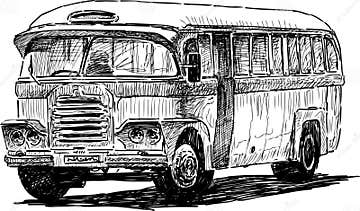 Retro bus stock vector. Illustration of mid20th, classic - 30488668