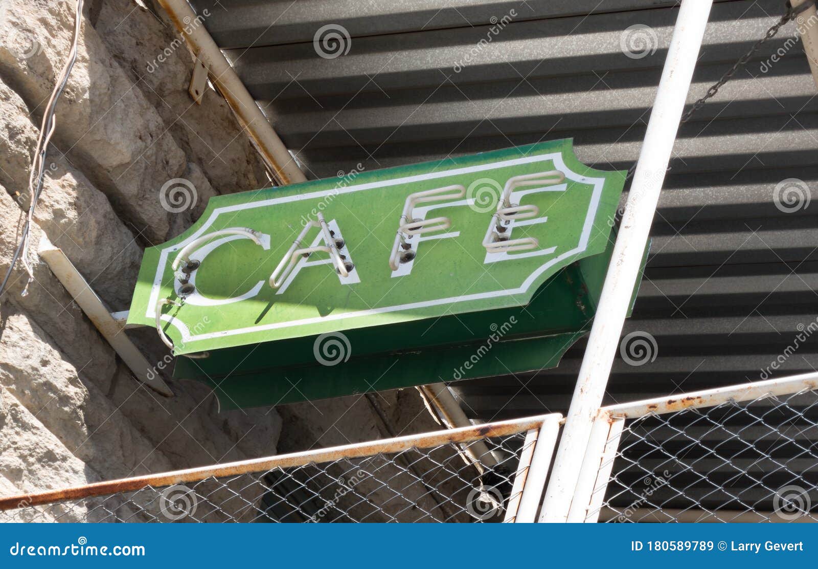 Retro cafe sign stock image. Image of city, delicious - 180589789