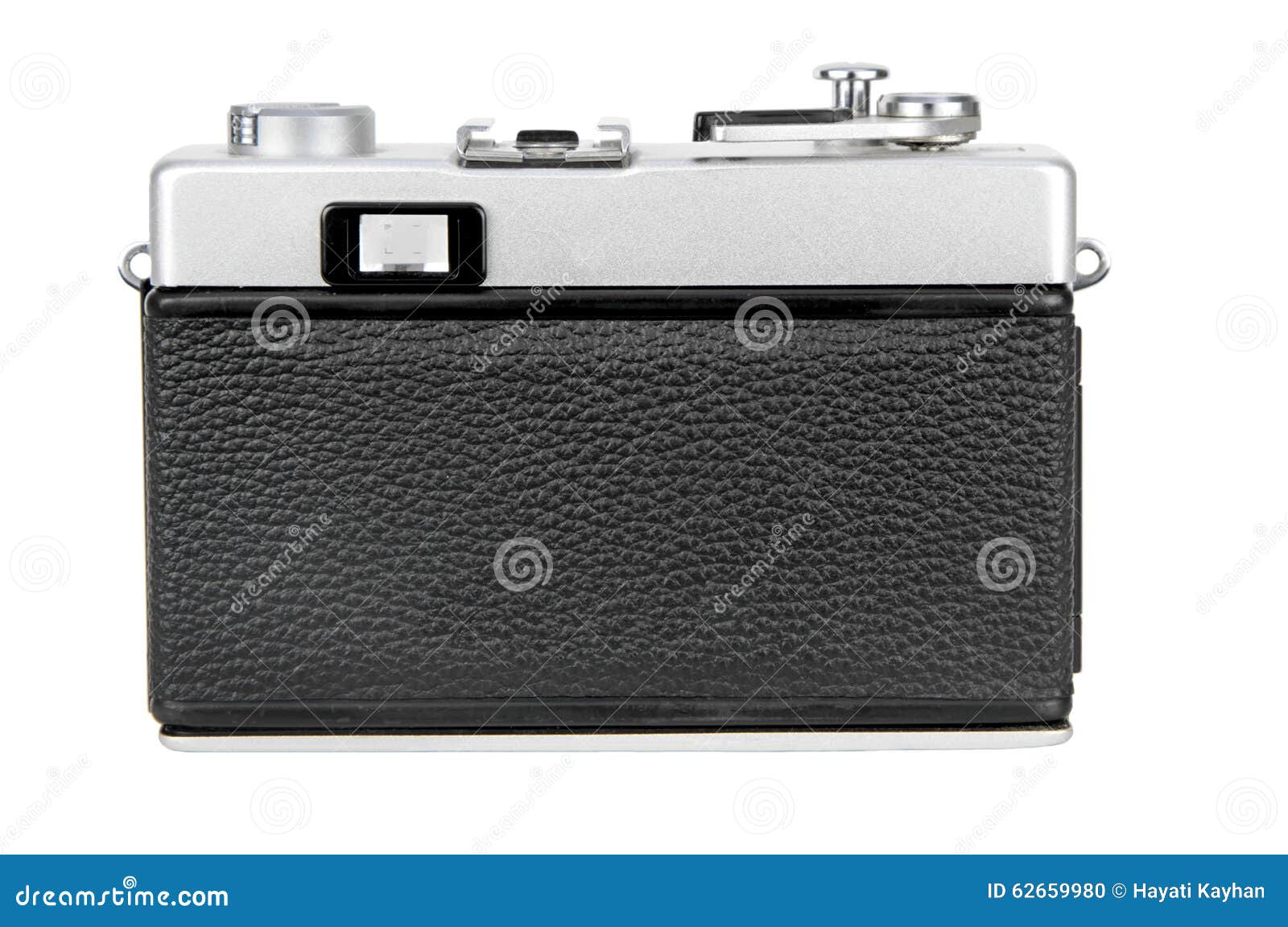 Retro Camera from Back Isolated on White Background Stock Photo - Image ...