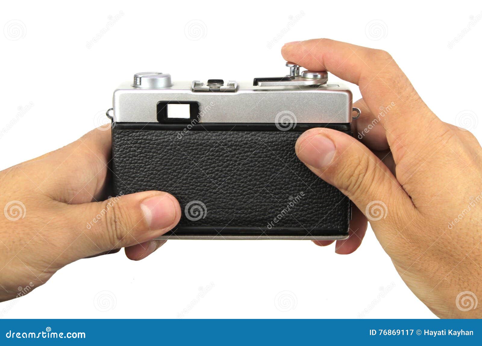 Retro Camera from Back View, Isolated on White Background Stock Image ...