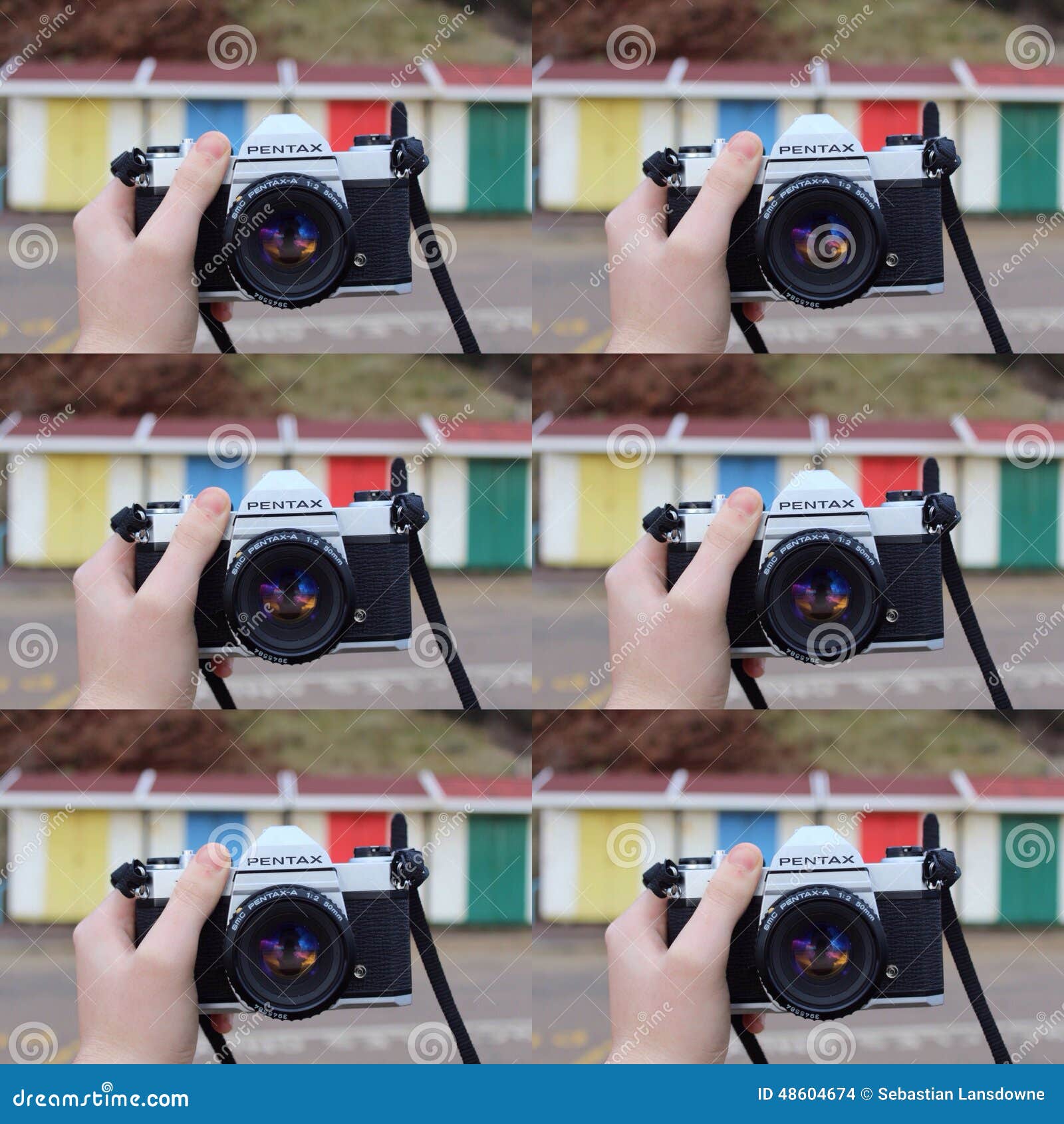 Retro camera collage editorial stock image. Image of hand - 48604674