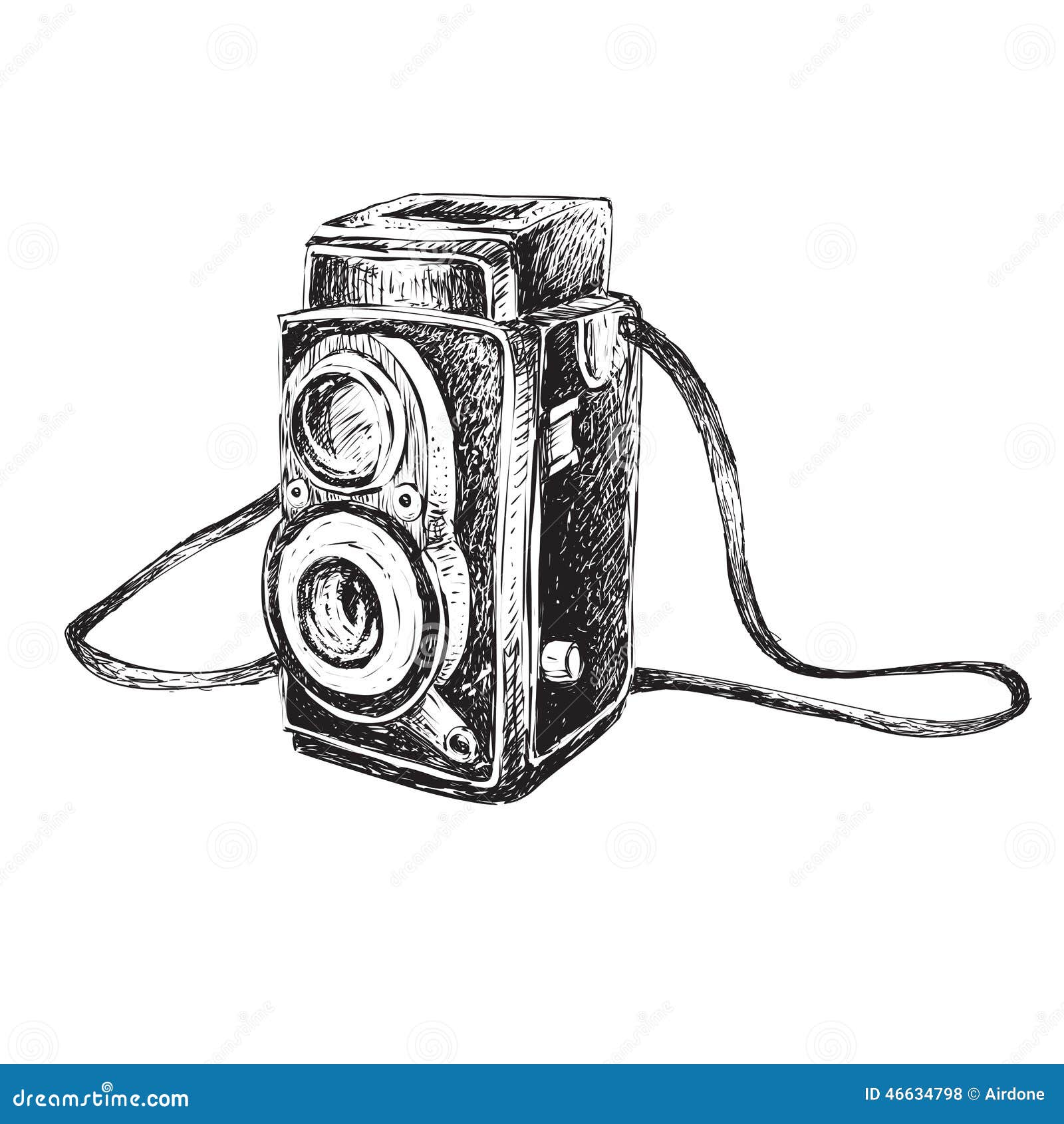 Retro Camera Doodle stock vector. Illustration of technology - 46634798