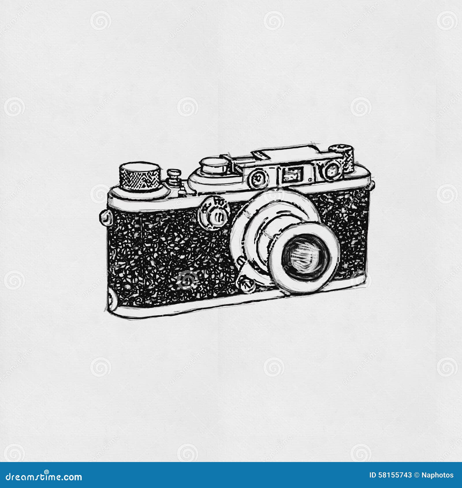 Retro camera drawing stock illustration. Illustration of paper - 58155743