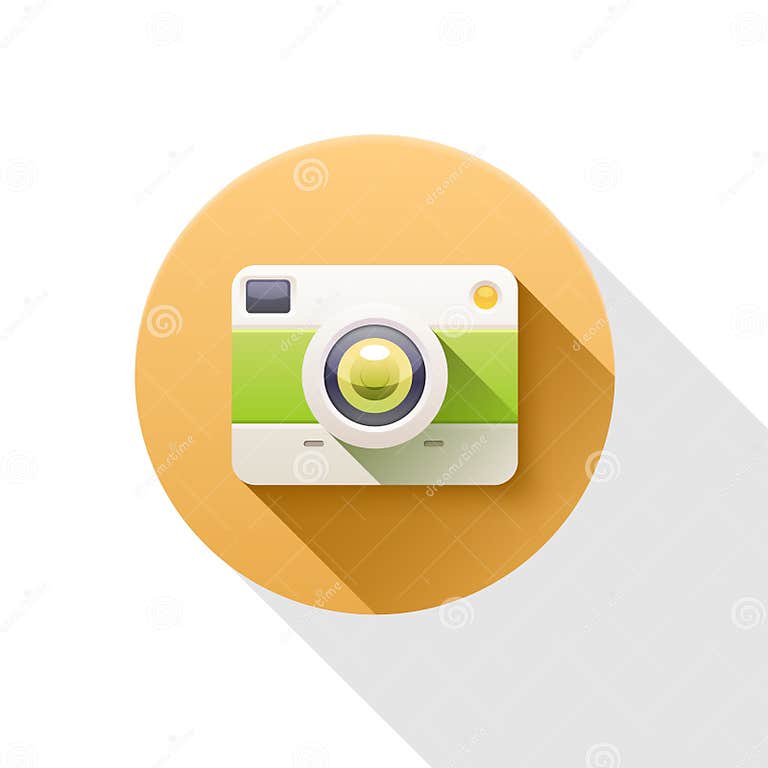 Retro Camera Flat Icon Illustration Stock Illustration - Illustration ...