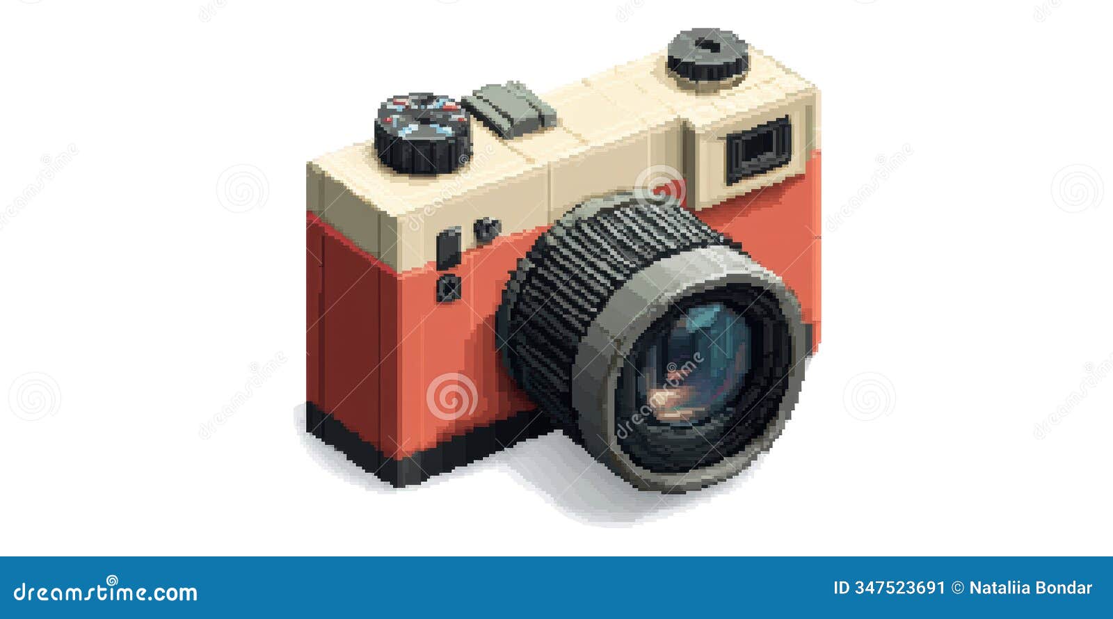 Retro Camera with Lens in Pixel Art Style Isolated on Transparent ...