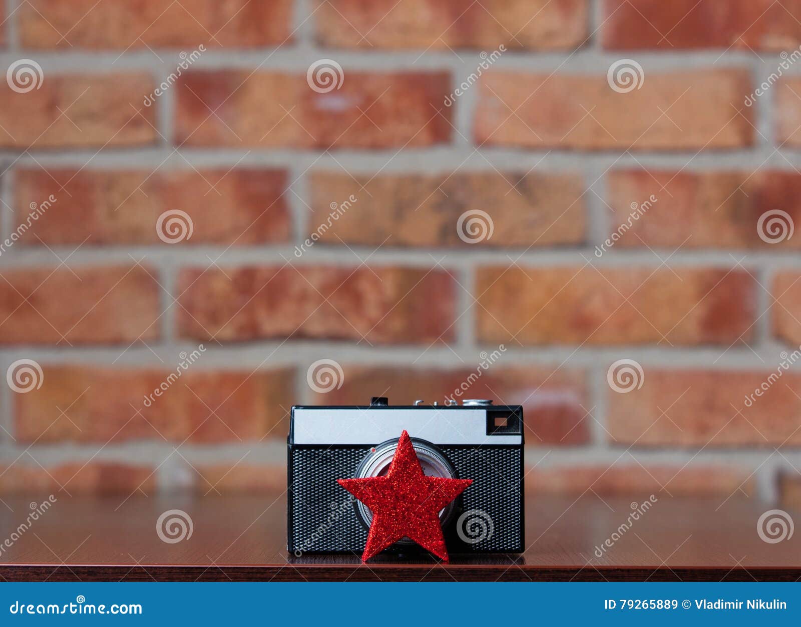 Retro Camera and Little Red Star Stock Image - Image of photographer ...