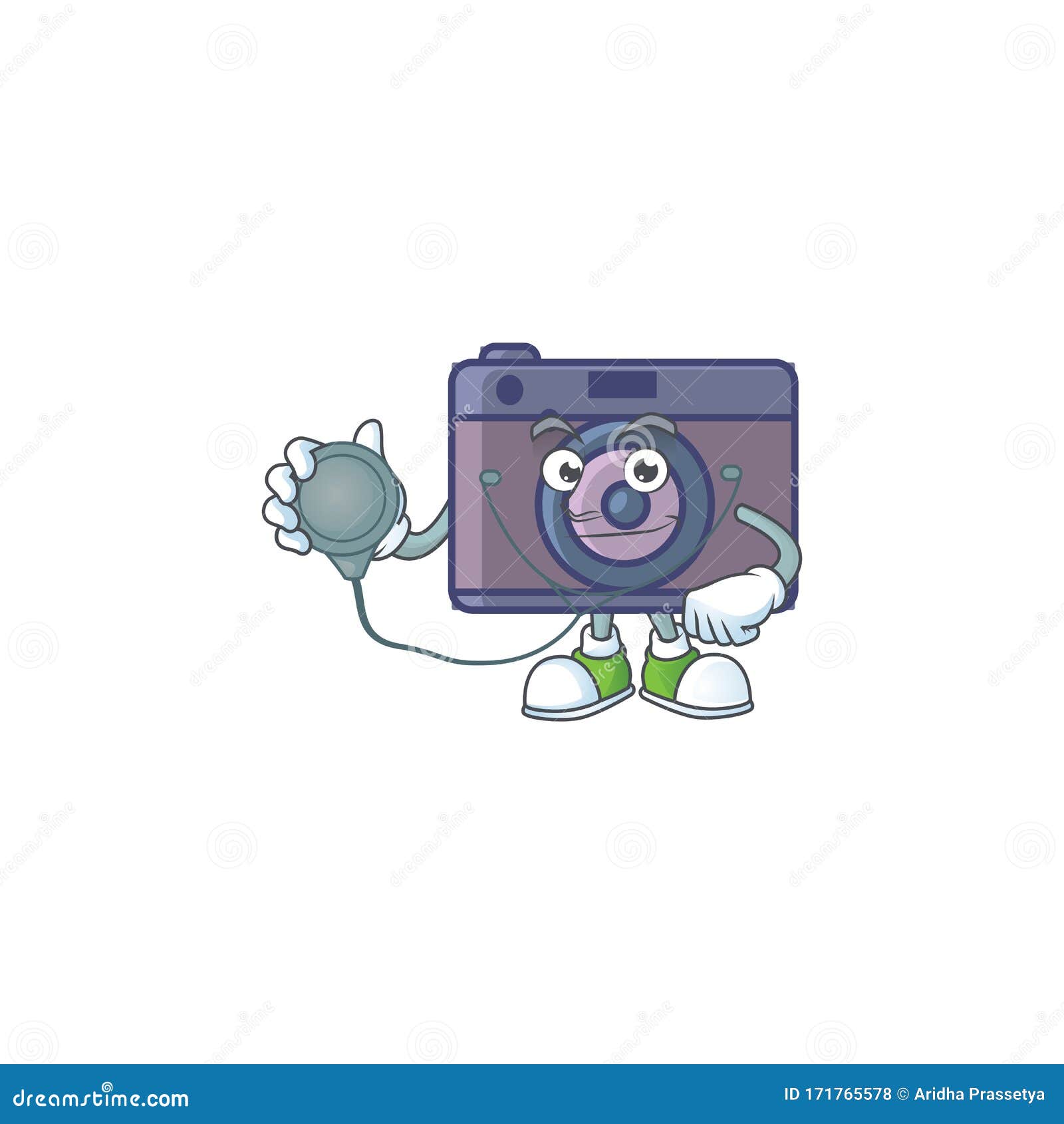 Retro Camera Mascot Icon Design As a Doctor Working Costume with Tools ...